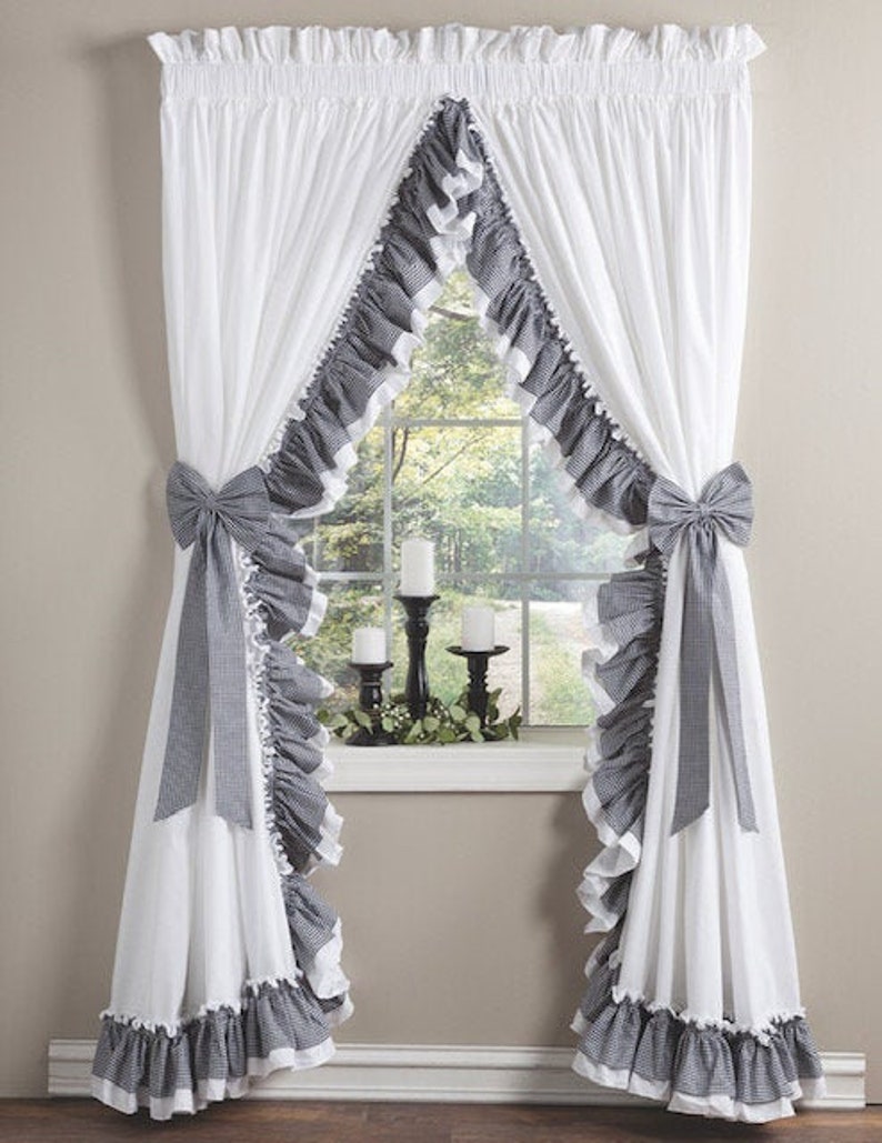 Gingham Cottage Curtains - Etsy Gingham Cottage Curtains - Etsy