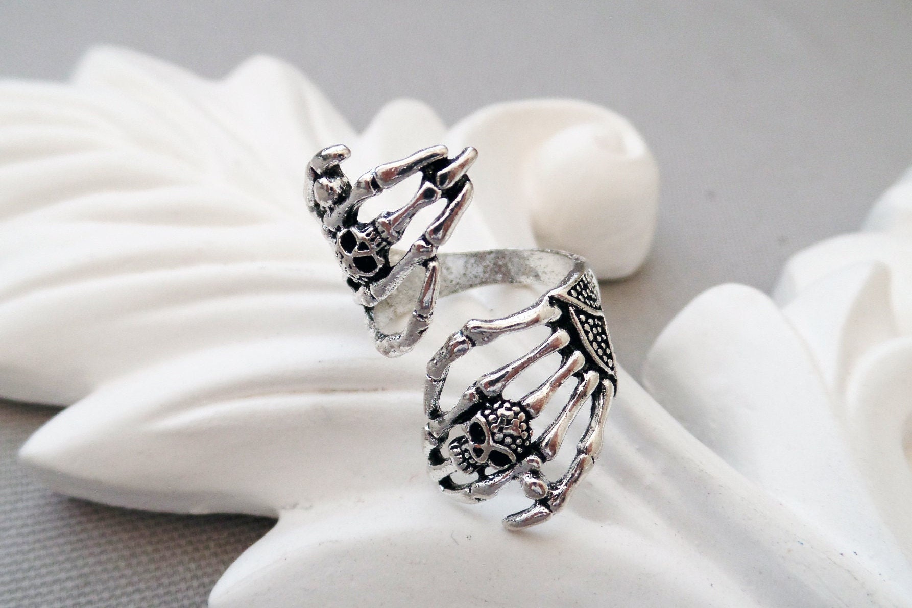 Skeleton Hand Statement Ring Adjustableskeleton Hand Ring - Etsy