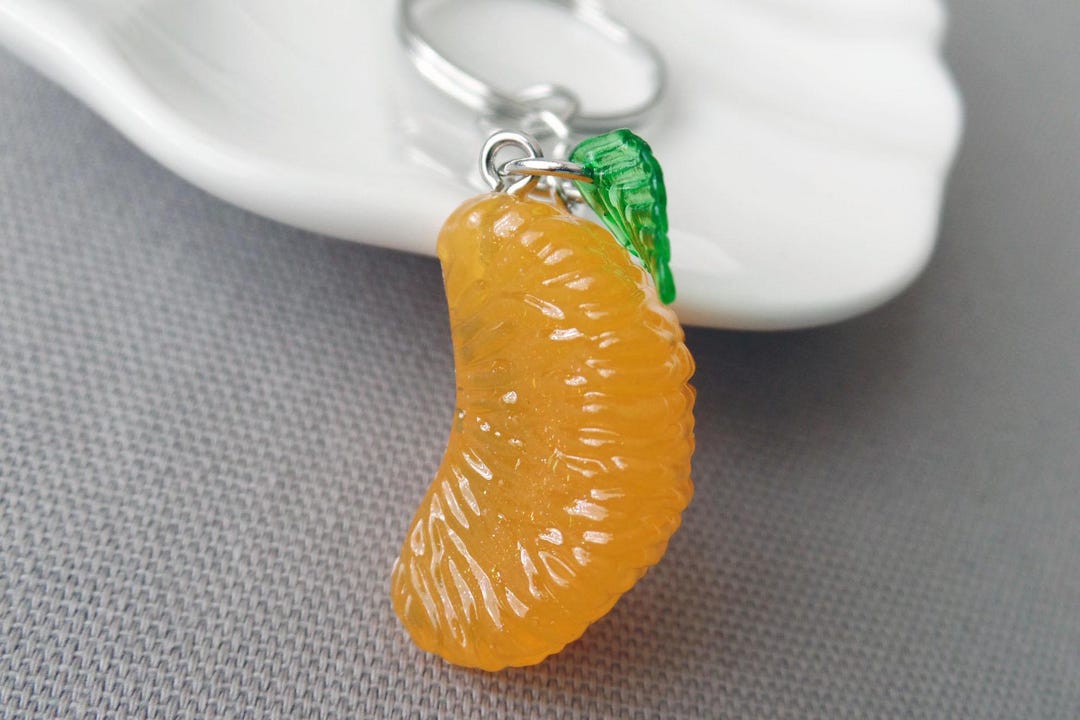 Orange Slice Keychain | Tangerine Fruit Charm - Etsy