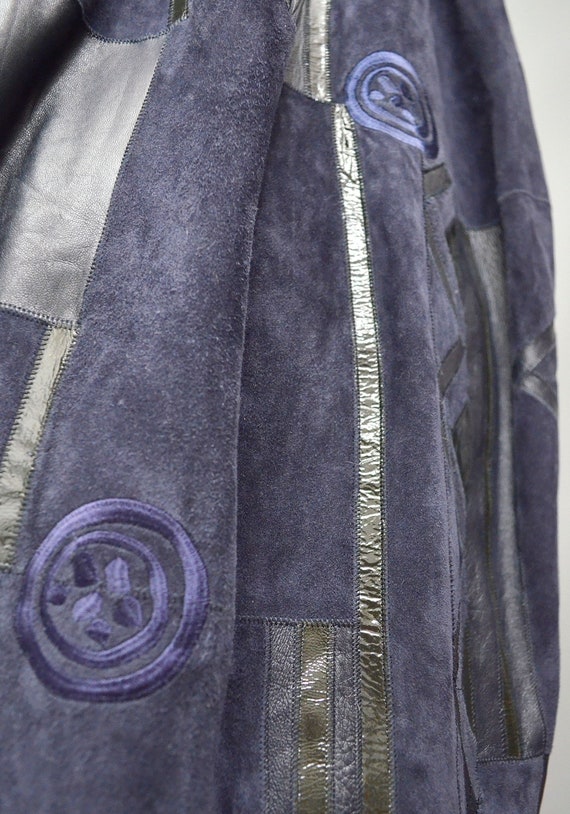 Vintage Suede Patchwork Ethnic Balloon Batwing Draped… - Gem