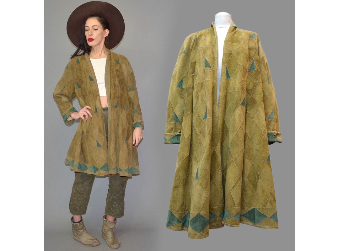 Vintage Kaleidoscope Geometric Patchwork Embroidered Triangle Duster ...