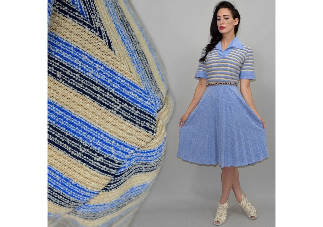 Vintage Peter Pan Dagger Collar Dolly Empire Waist Shirt Dress ...