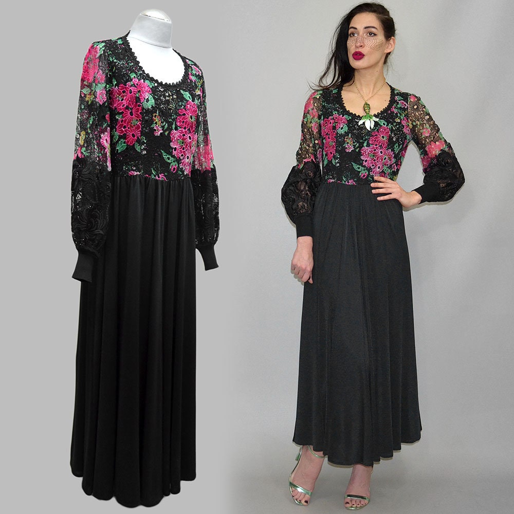 Vintage HAUSER Couture Peek-a-boo Embroidered Lace Embroidered | Etsy