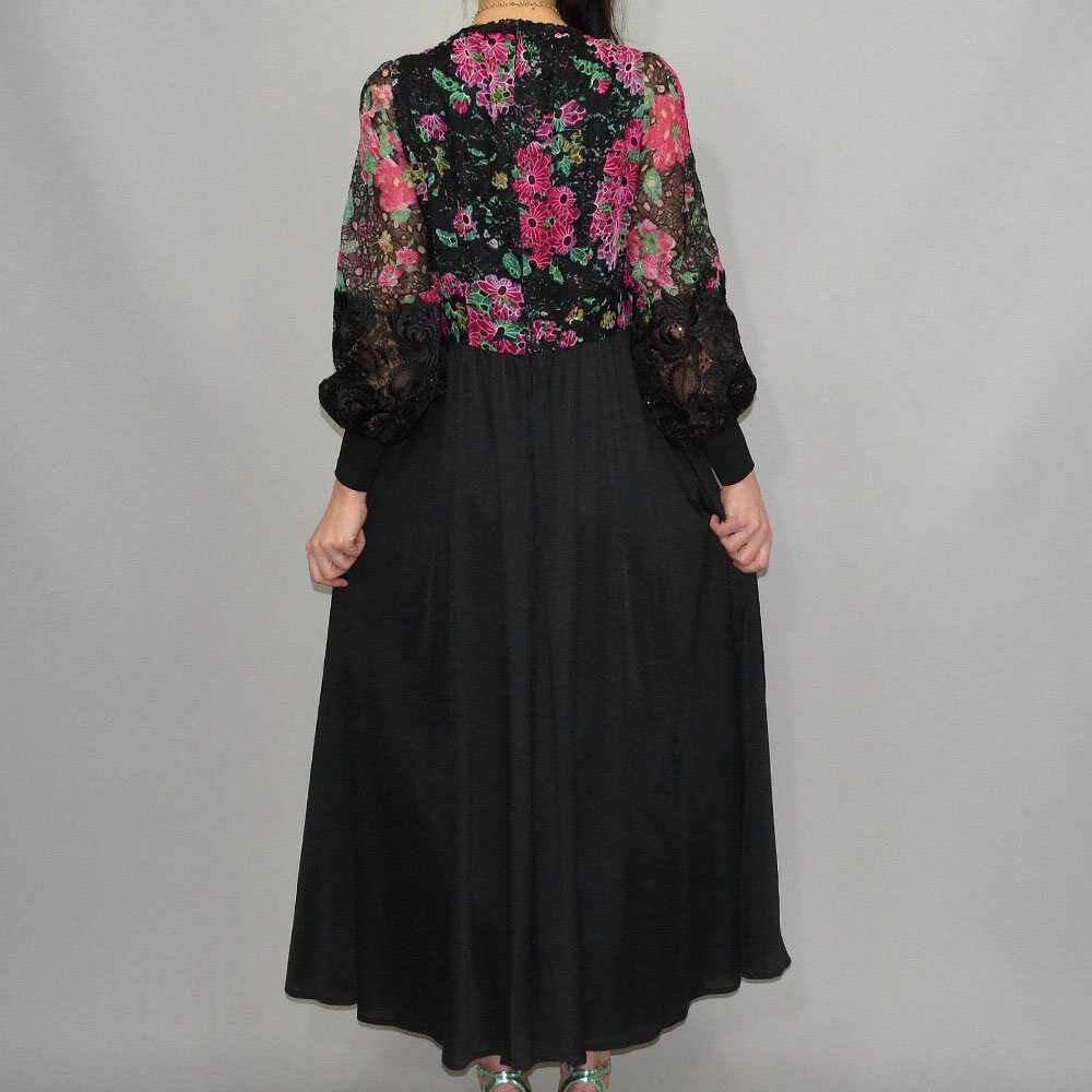 Vintage HAUSER Couture Peek-a-boo Embroidered Lace Embroidered | Etsy