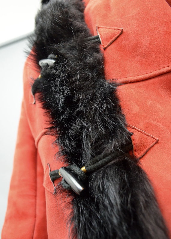 Vintage Shaggy Shearling Tuscany Lamb Fur RED Dyed Ve… - Gem