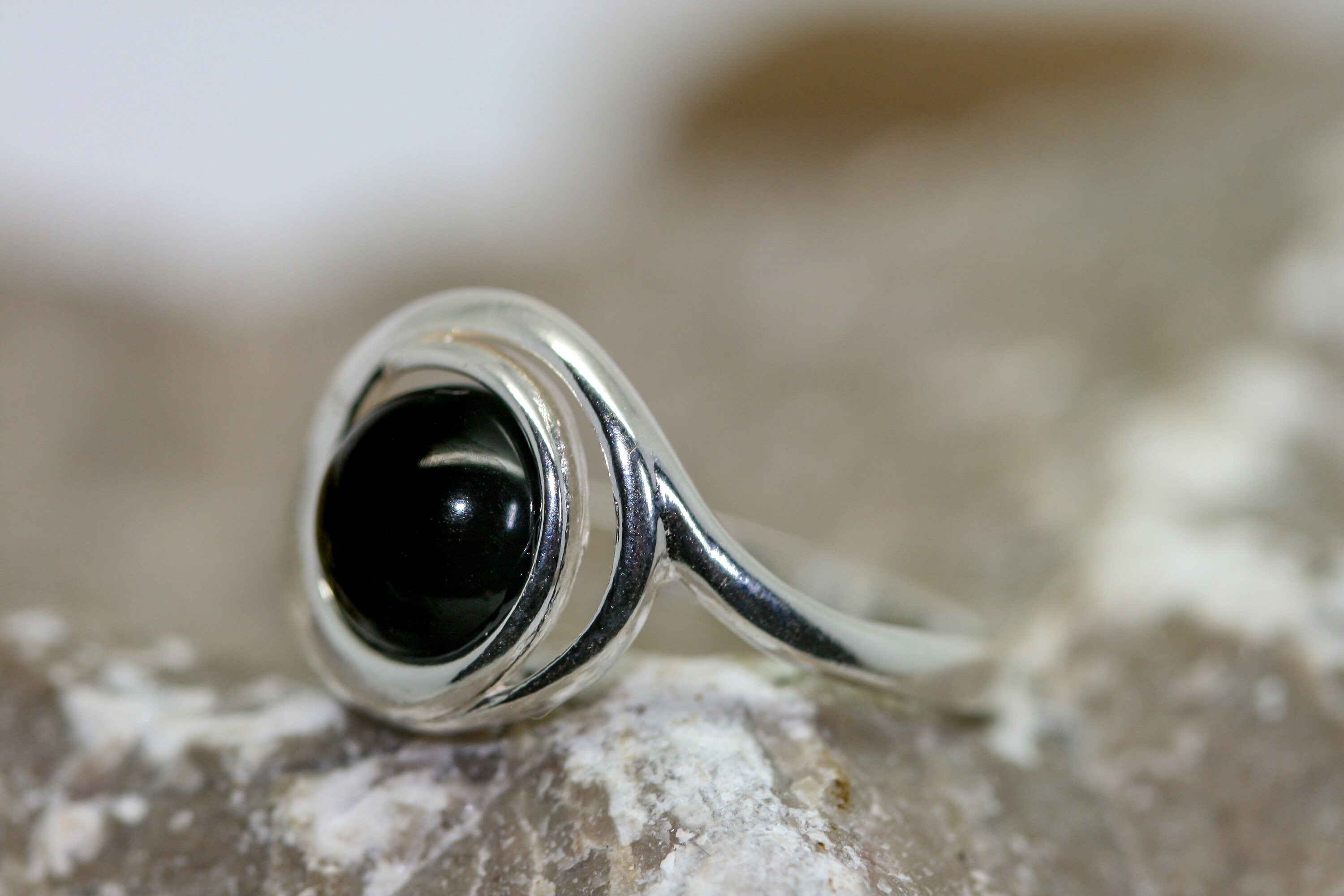 Whitby Jet ring. Sterling Silver Ring. Original British jewelllery ...