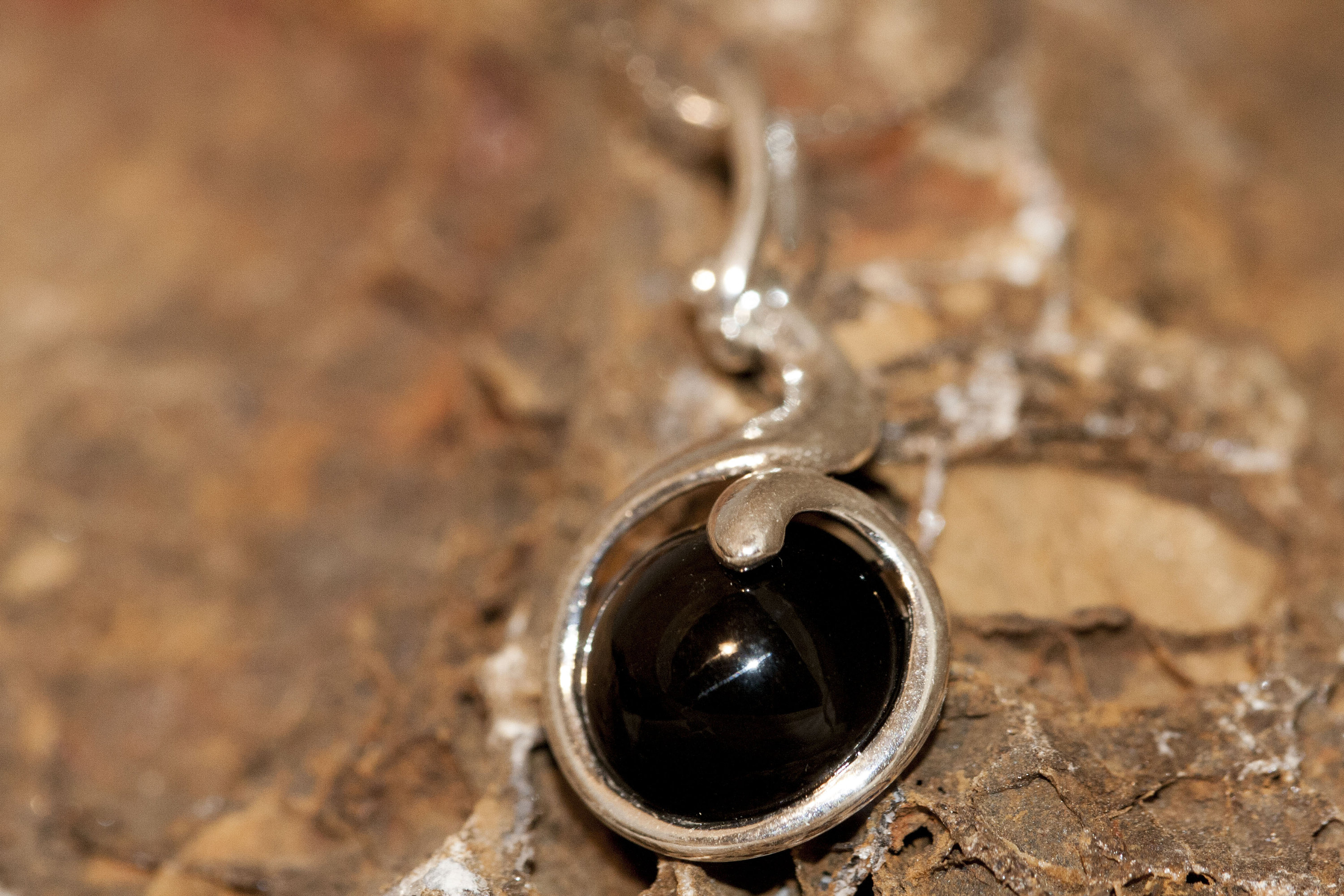 Stunning Whitby Jet Pendant. Sterling Silver Necklace, Original British ...