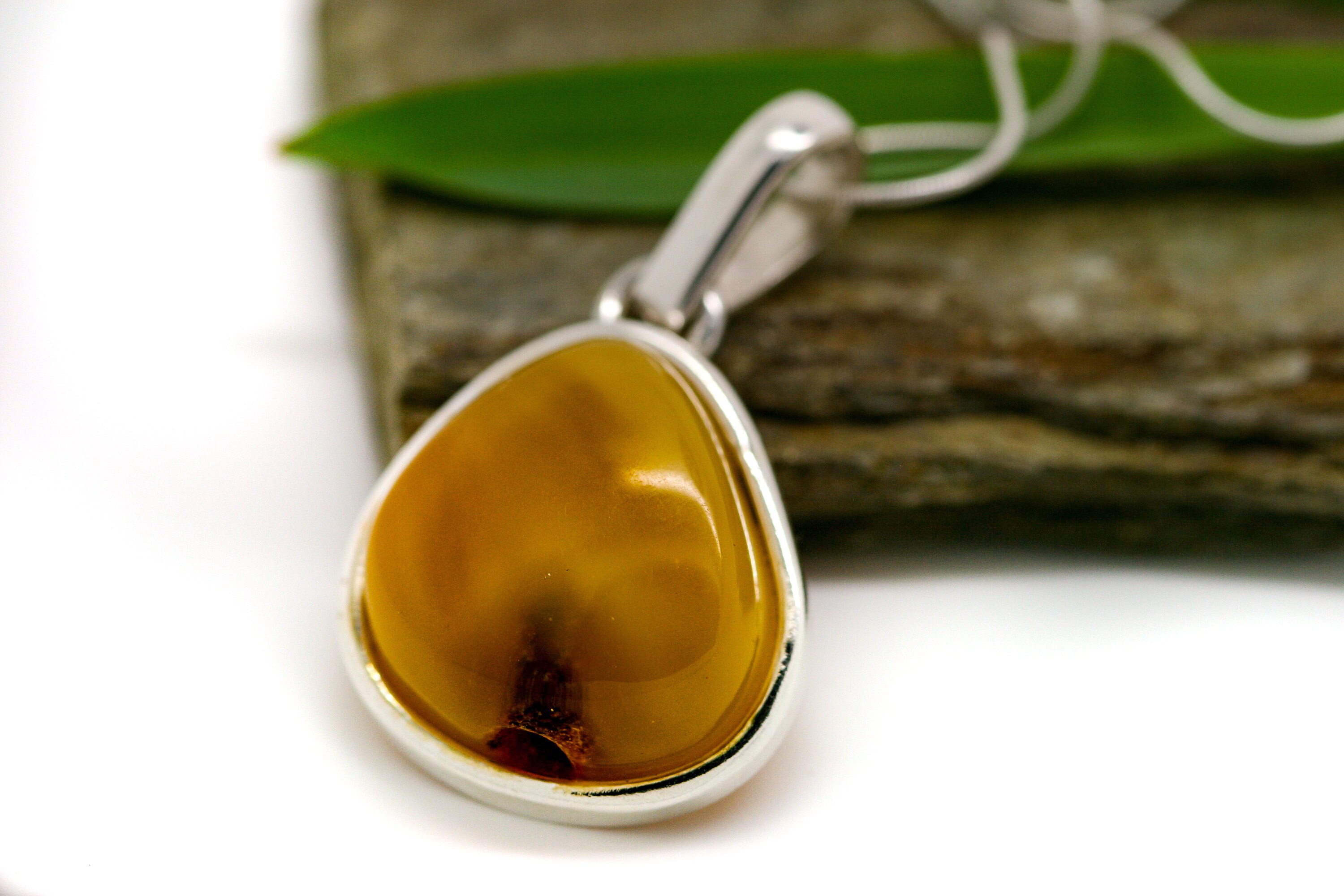 Gorgeous Butterscotch Amber Pendant. Sterling Silver Necklace, Milky ...