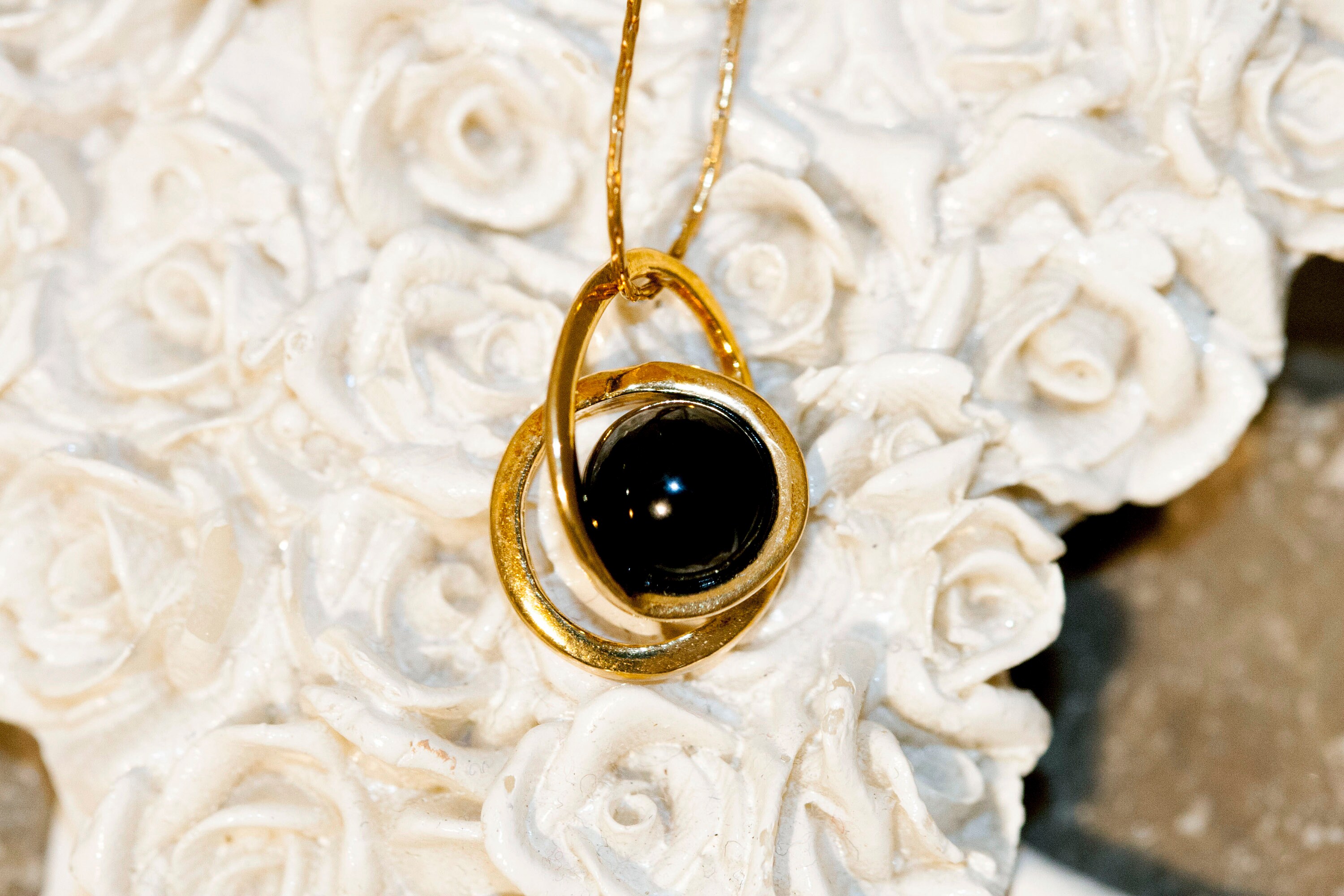 Whitby jet & Gold. Whitby jet pendant, gold necklace. Perfect gift for ...