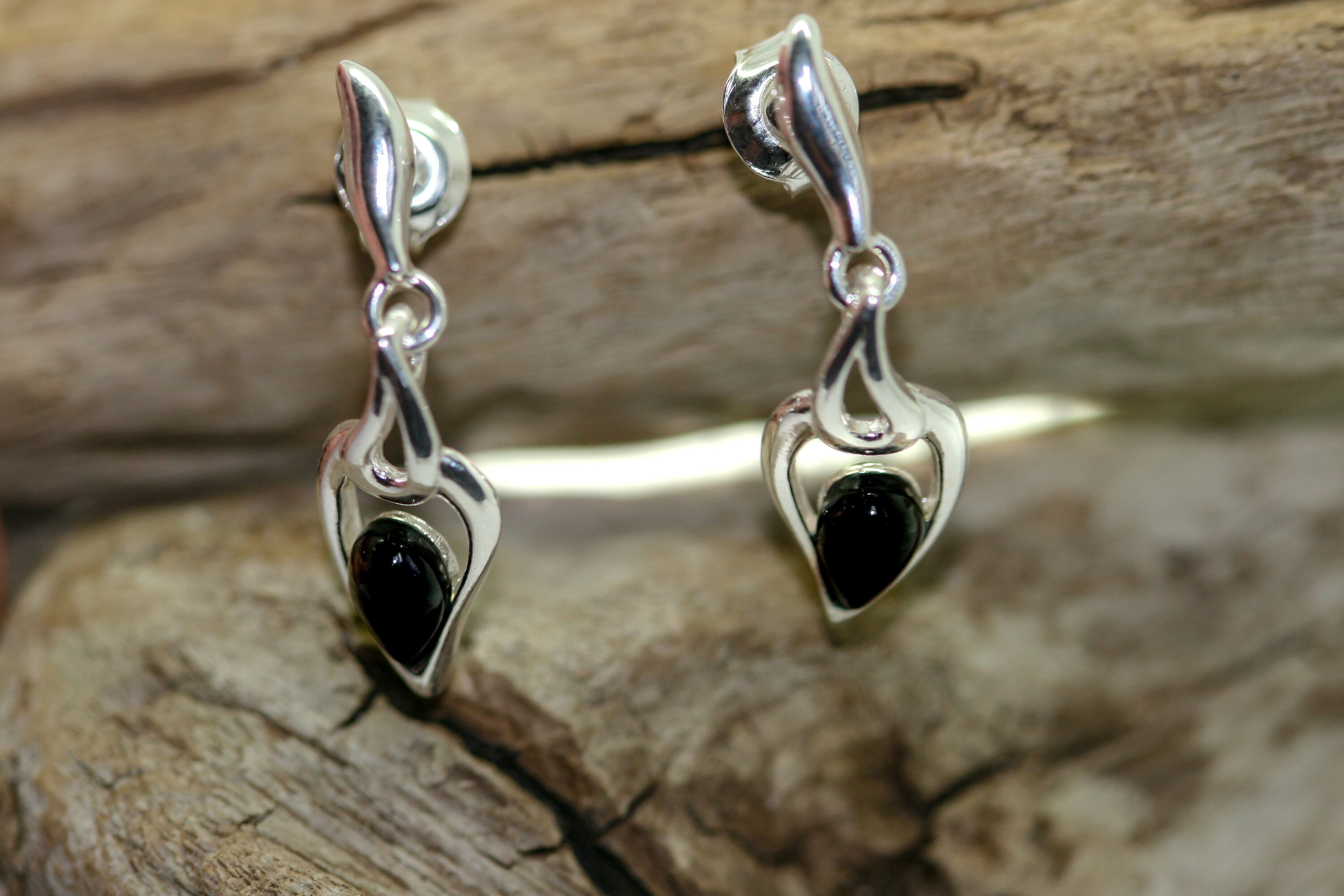 Whitby Jet Earrings. Sterling Silver Earrings, British jewellery ...
