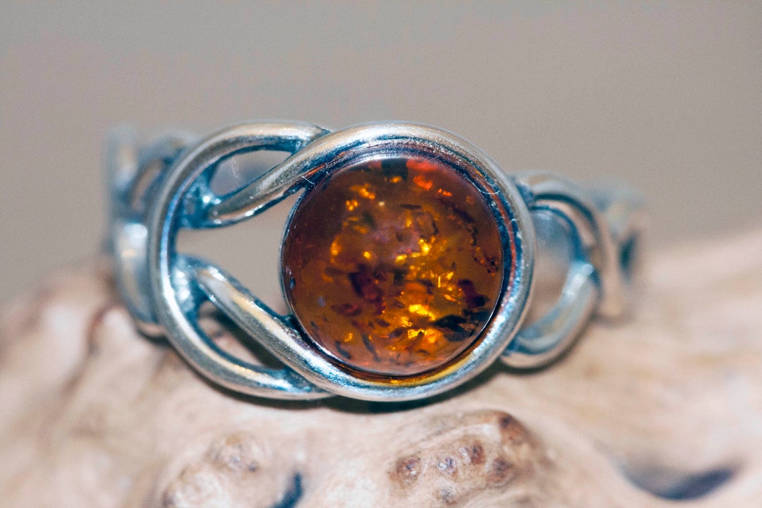 Baltic Amber Ring. Sterling Silver Setting. Perfect Gift. Designer Ring ...