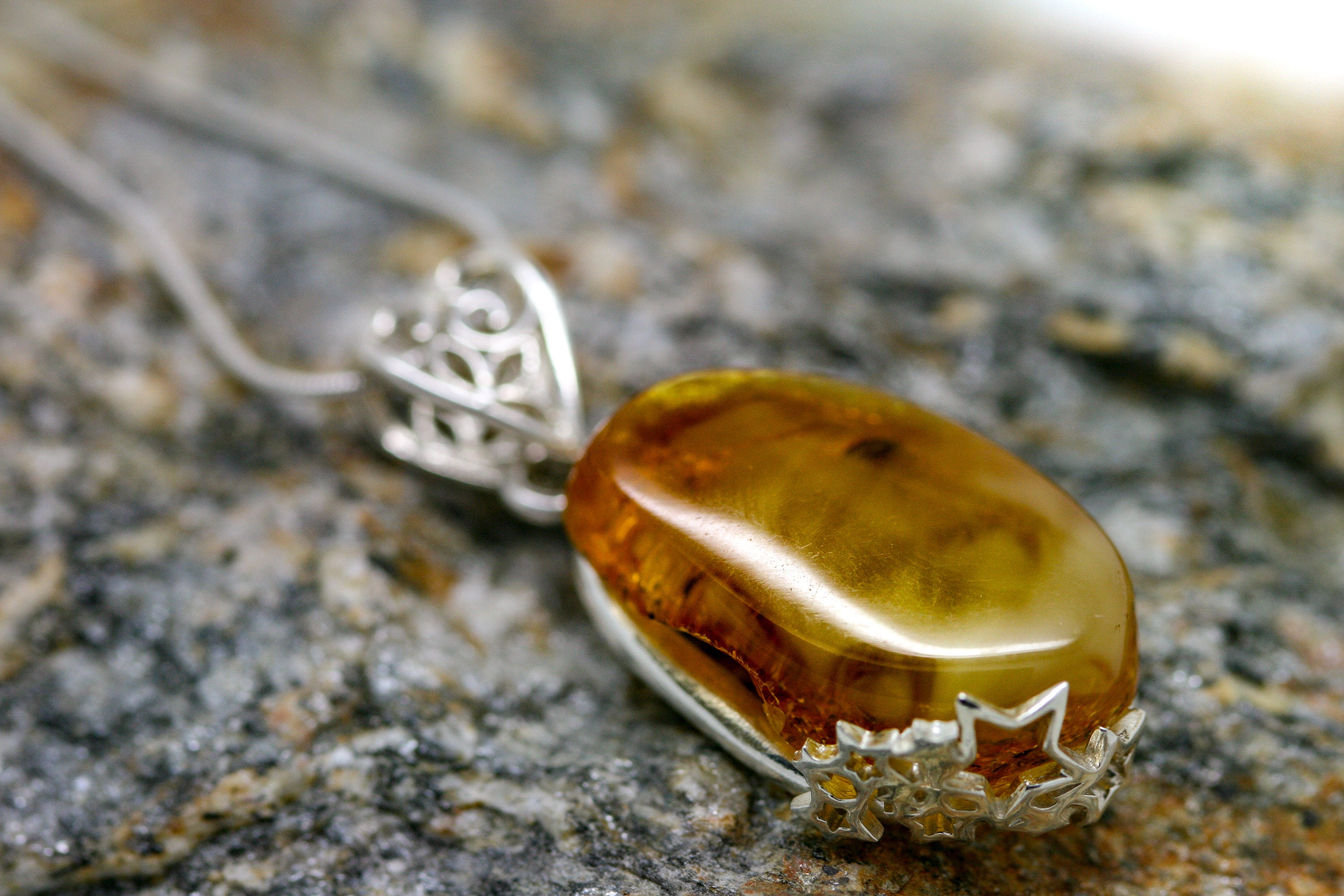 Adorable Butterscotch Amber Pendant. Sterling Silver Necklace, Milky ...
