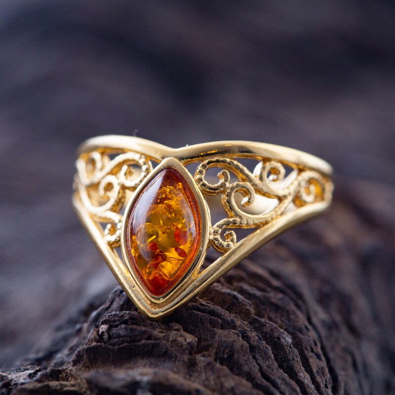 Amber Ring - Etsy