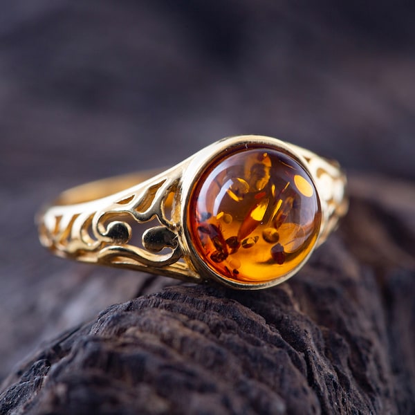 Amber Ring - Etsy