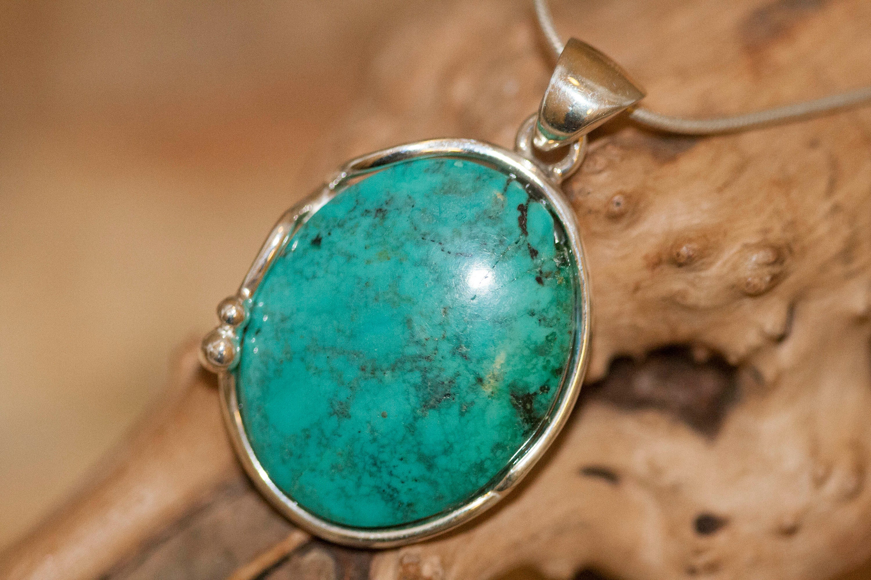 Amazing Turquoise Pendant fitted in Sterling Silver setting. Turquoise ...
