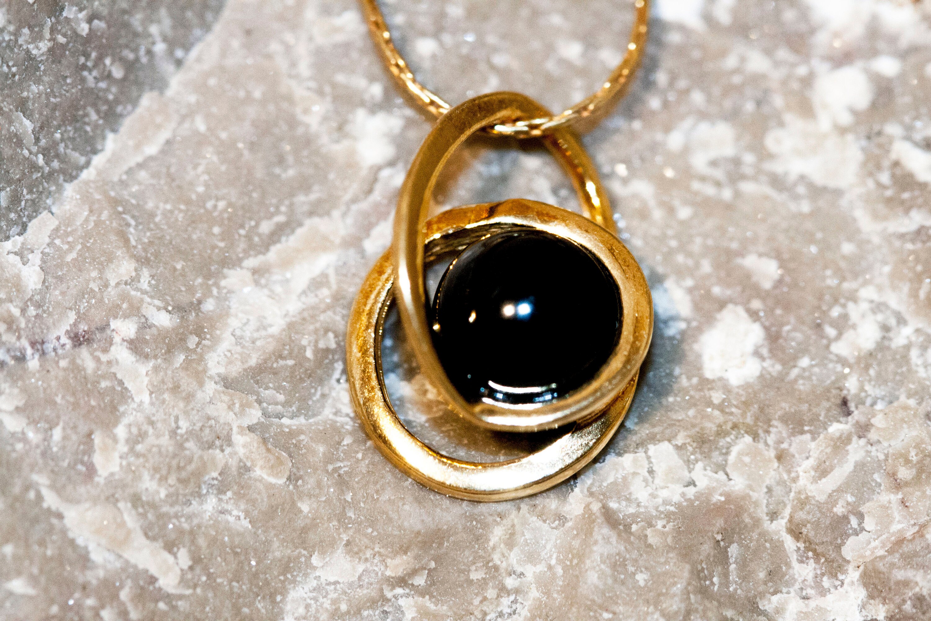 Whitby jet & Gold. Whitby jet pendant, gold necklace. Perfect gift for ...