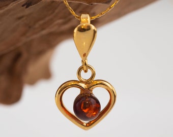 Amber Gold Pendant | Etsy