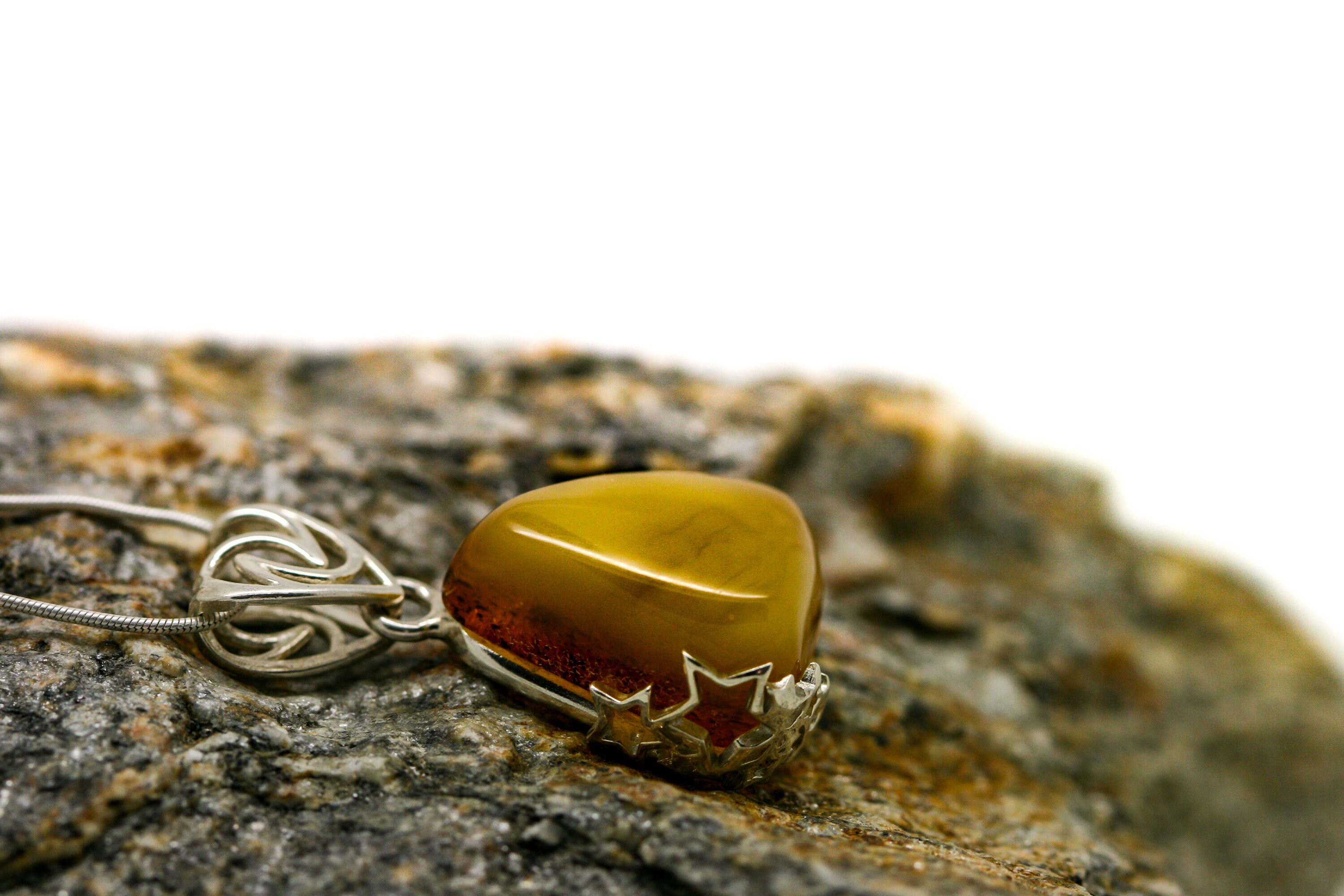 Pretty Butterscotch Amber Pendant. Sterling Silver Necklace, Milky ...