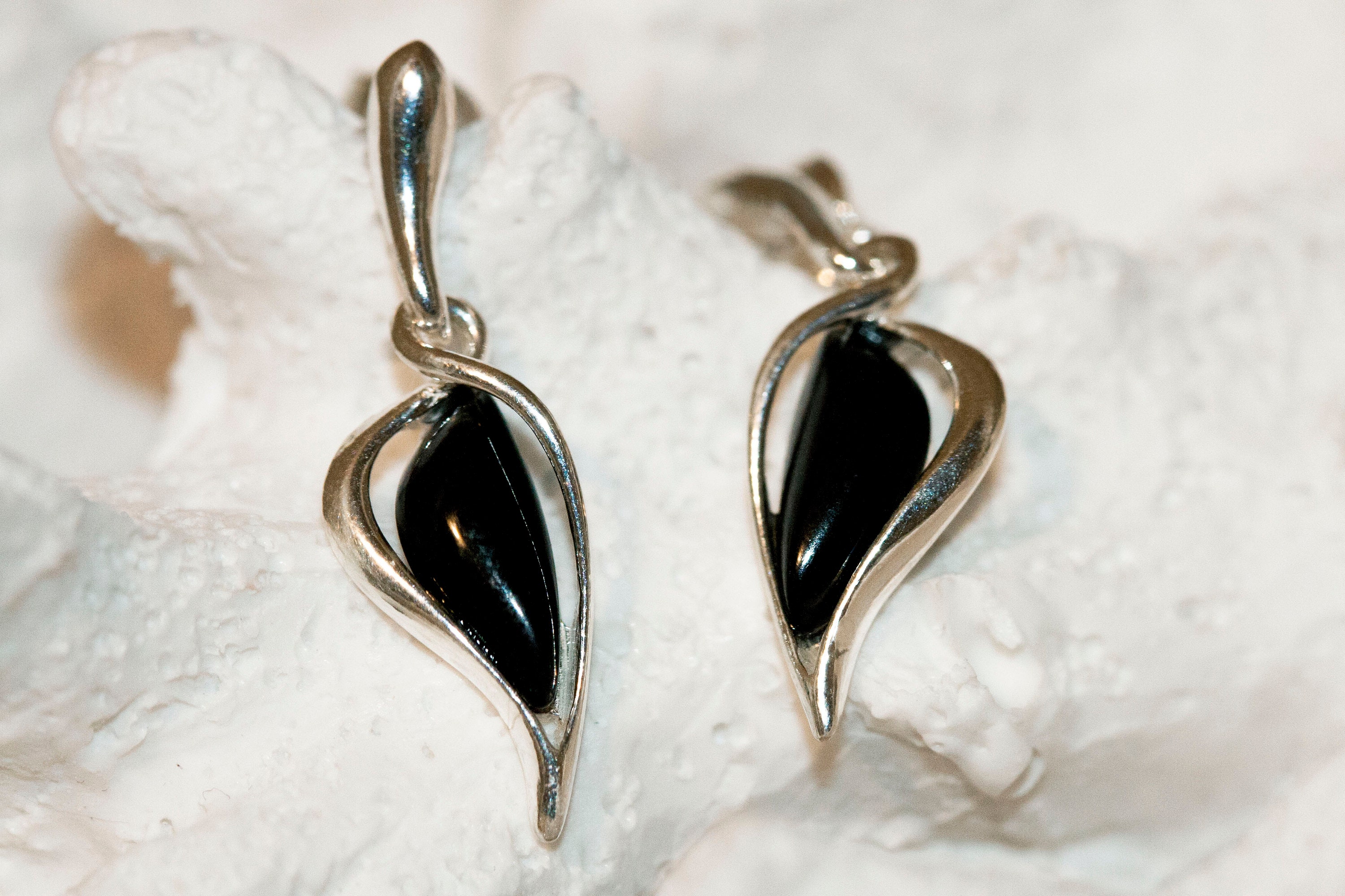 Whitby Jet Earrings. Sterling Silver Earrings, British jewellery ...