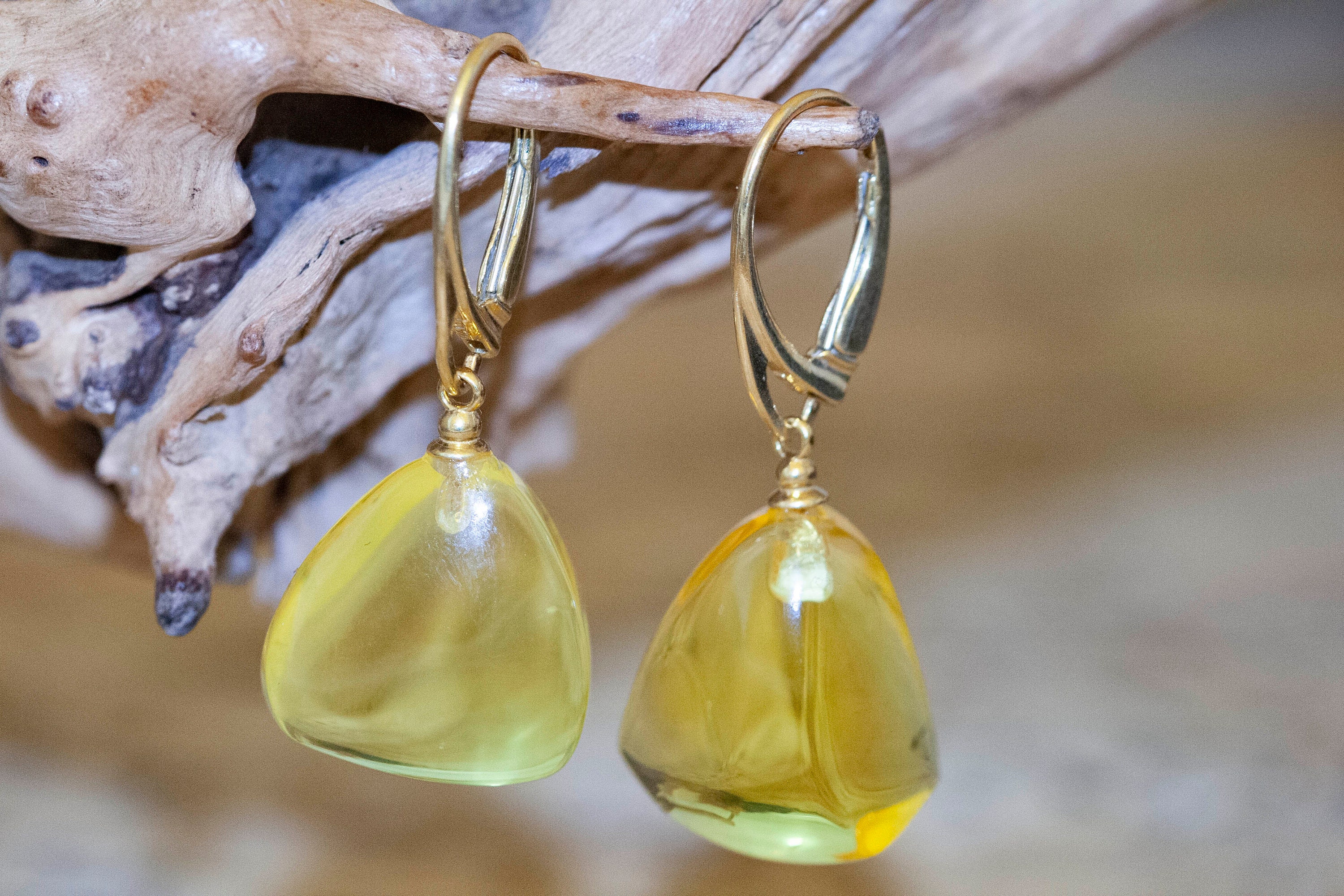 Amber & Gold. Baltic amber earrings. Light shade of amber. Perfect gift ...