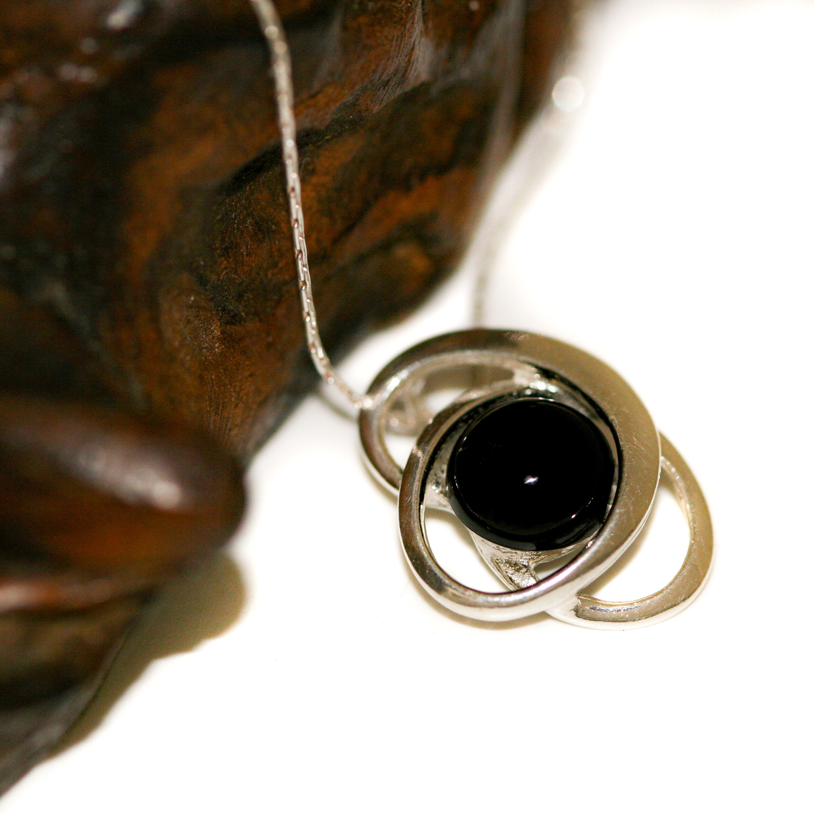 Stunning Whitby Jet Pendant. Sterling Silver Necklace, Original British ...