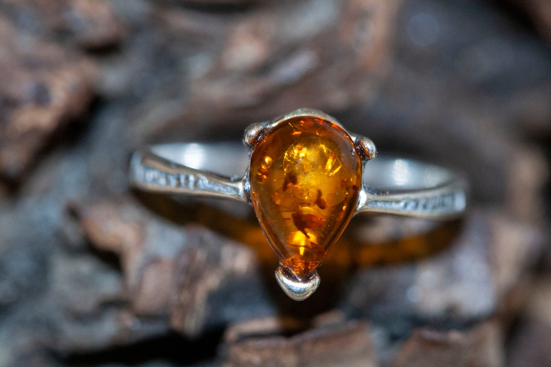 Baltic Amber Ring. Amber Fitted in Sterling Silver. Many Sizes. Celtic ...