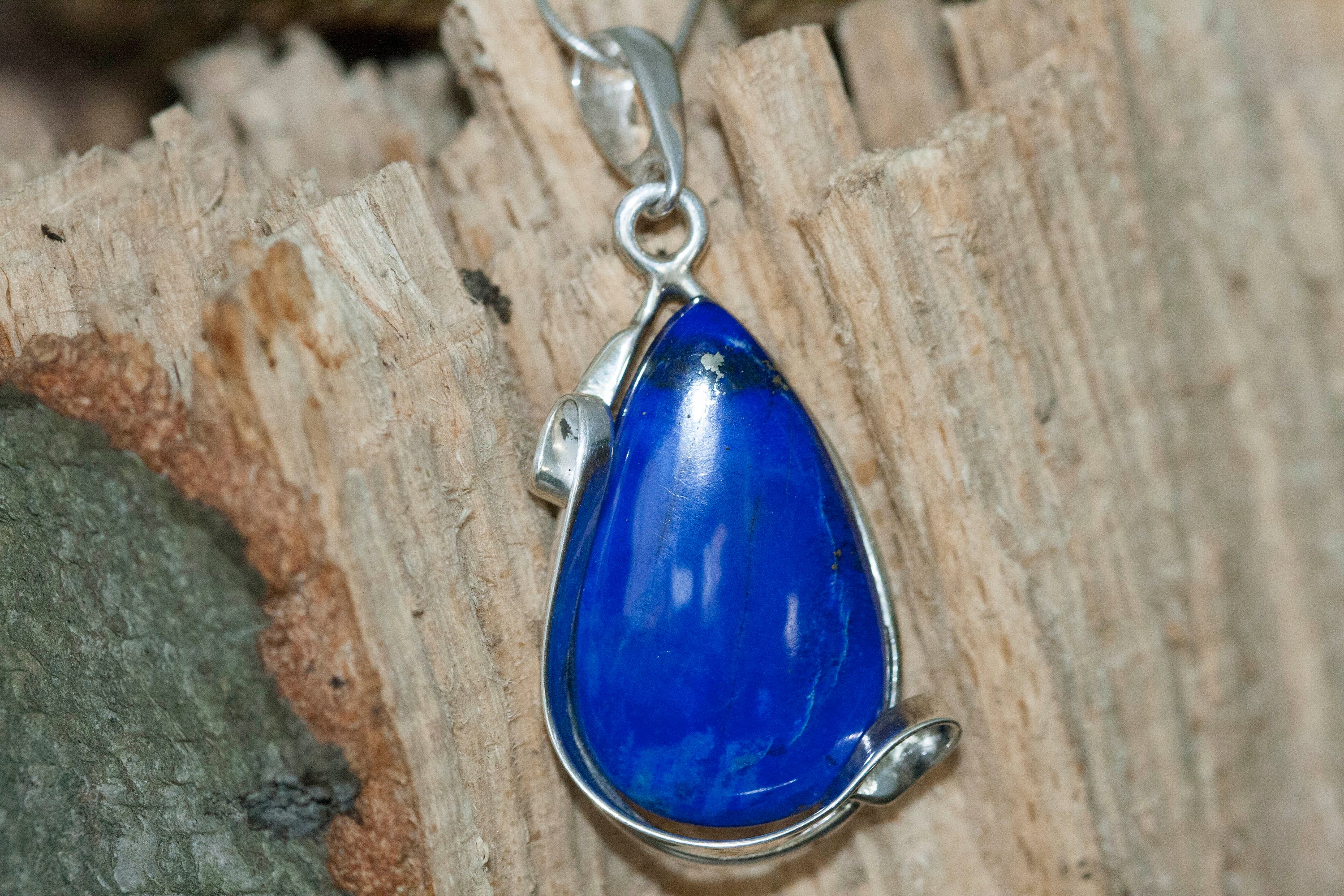 Amazing Lapis Lazuli Pendant Fitted In Sterling Silver Setting Lapis