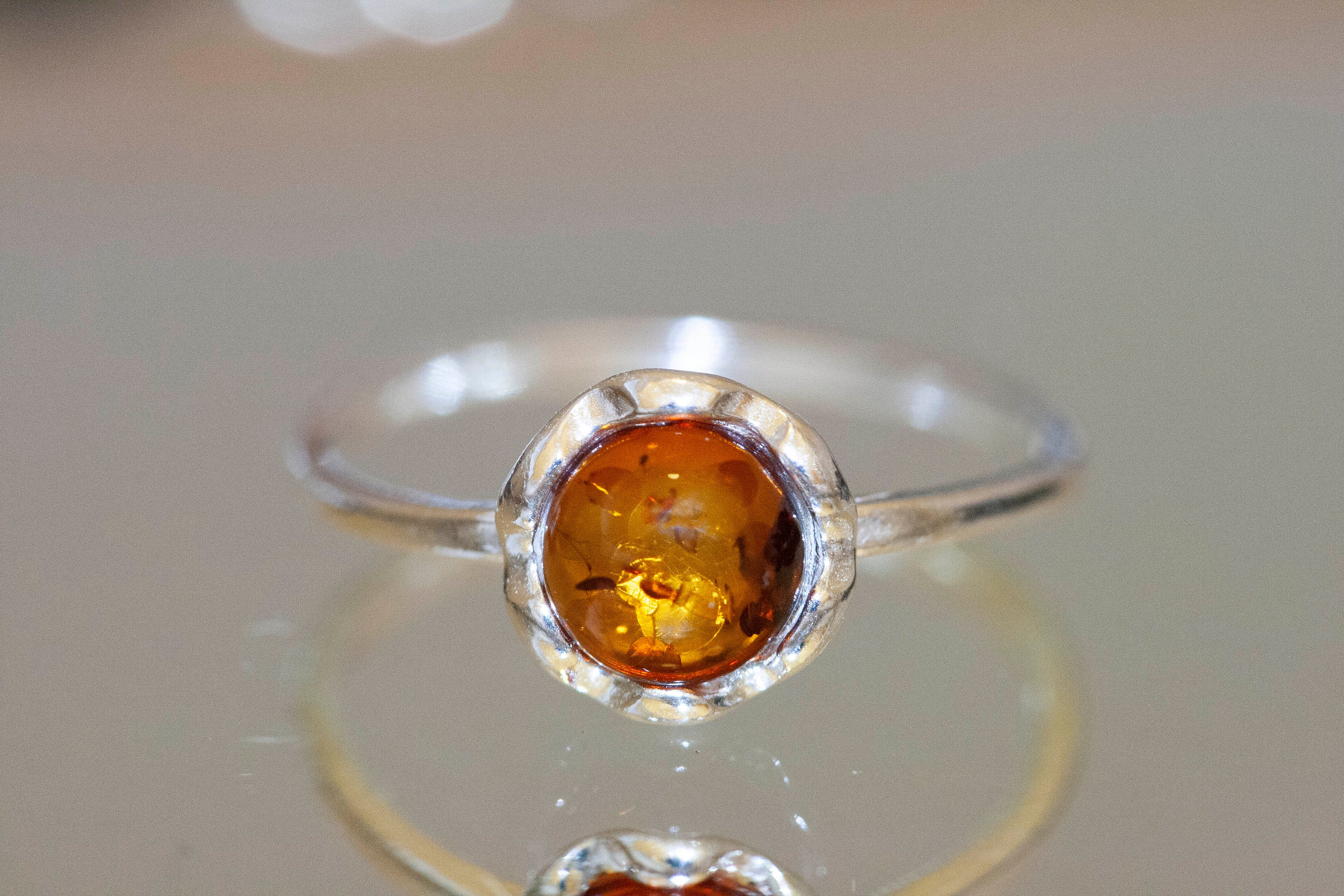 Baltic amber ring. Baltic amber fitted in sterling silver setting ...