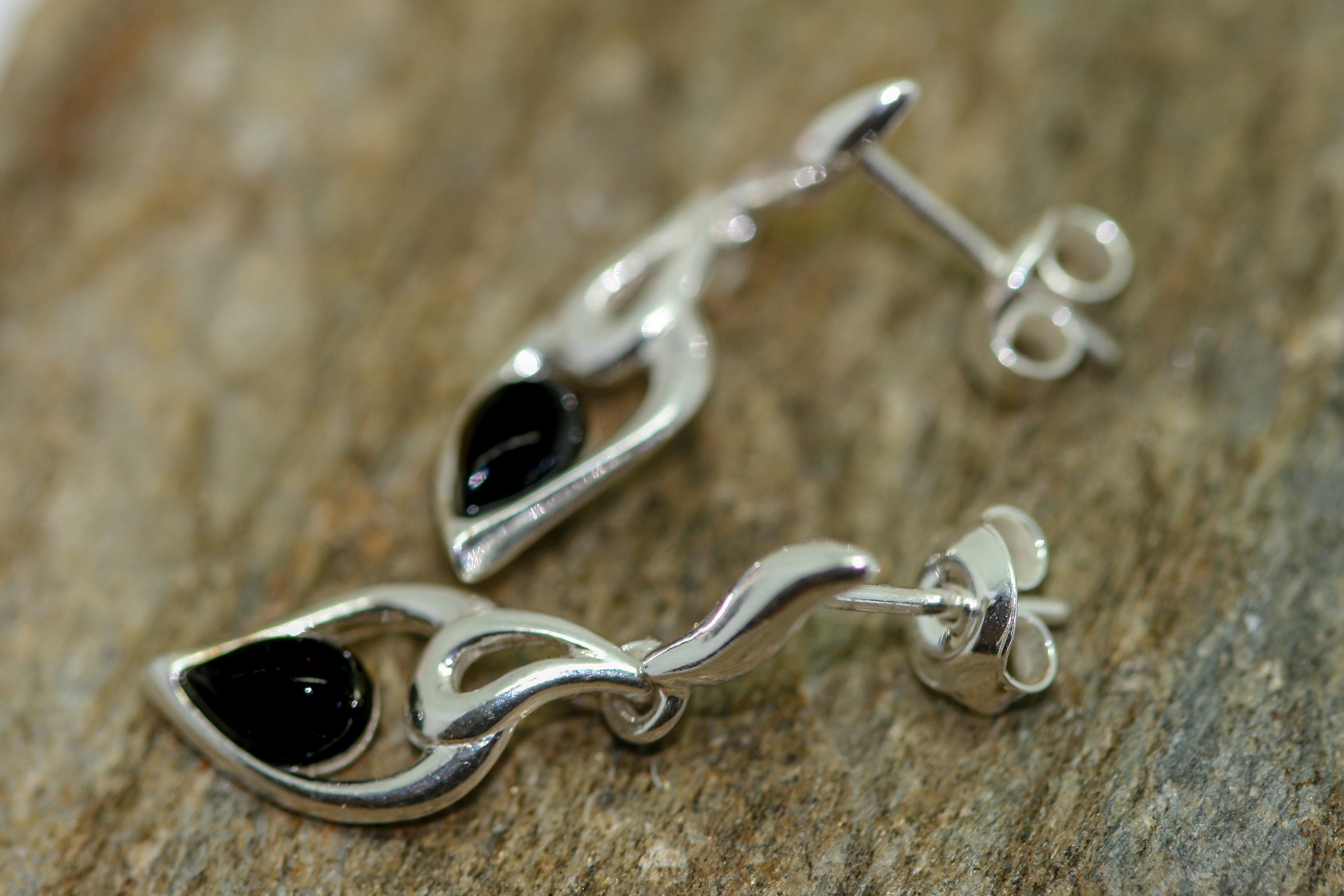 Whitby Jet Earrings. Sterling Silver Earrings, British jewellery ...
