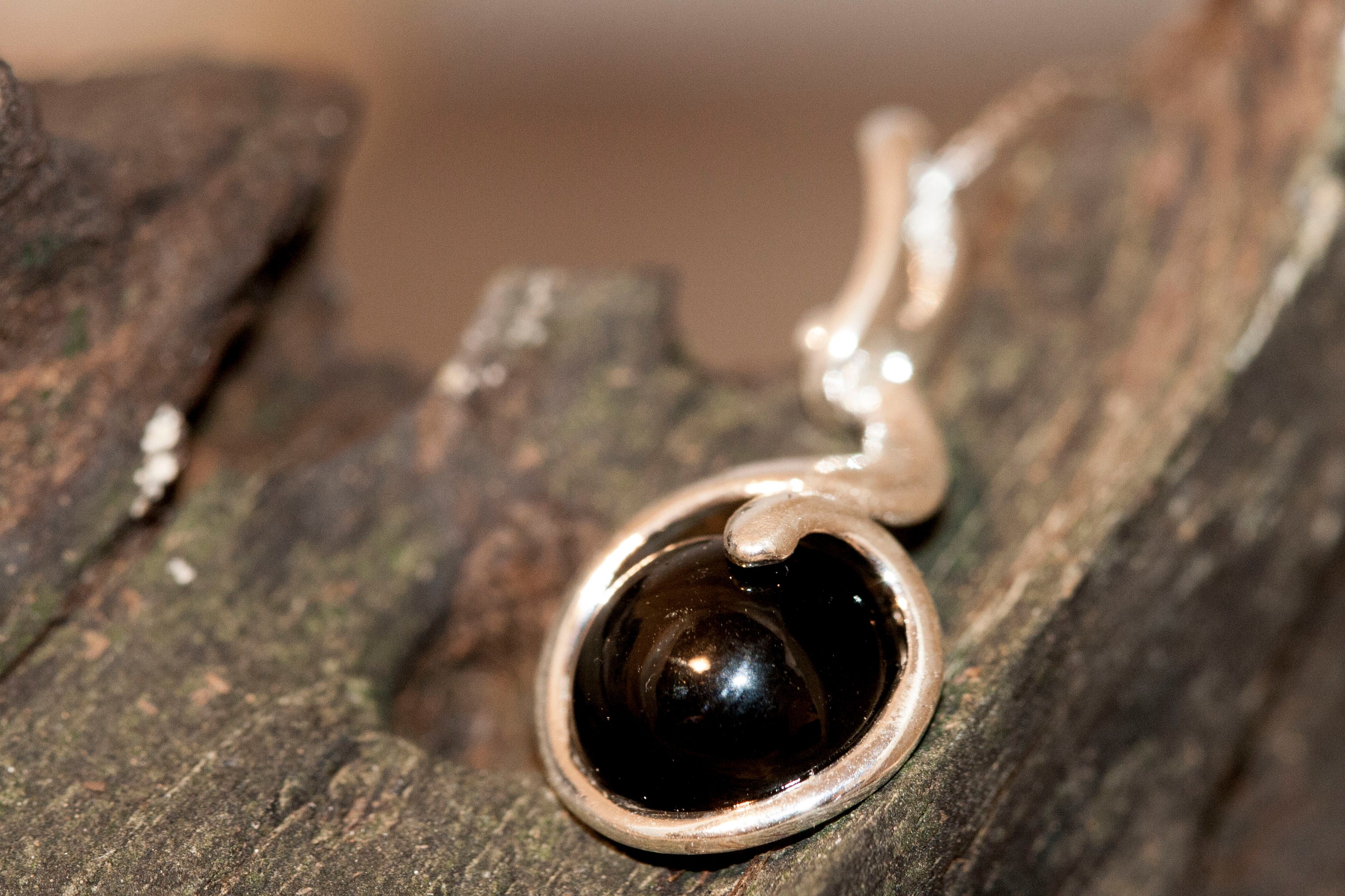 Stunning Whitby Jet Pendant. Sterling Silver Necklace, Original British ...
