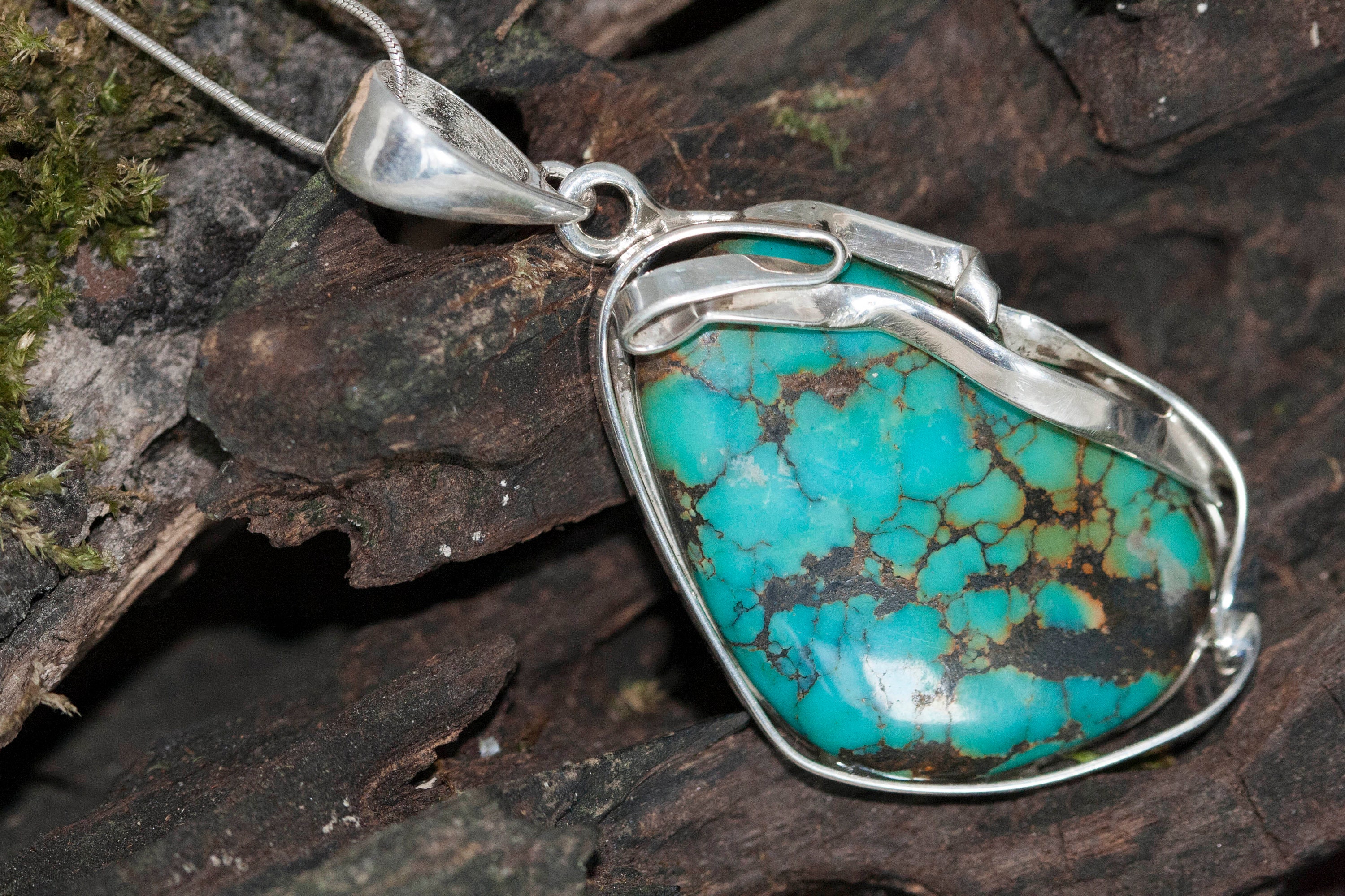 Amazing Turquoise Pendant fitted in Sterling Silver setting. Turquoise ...