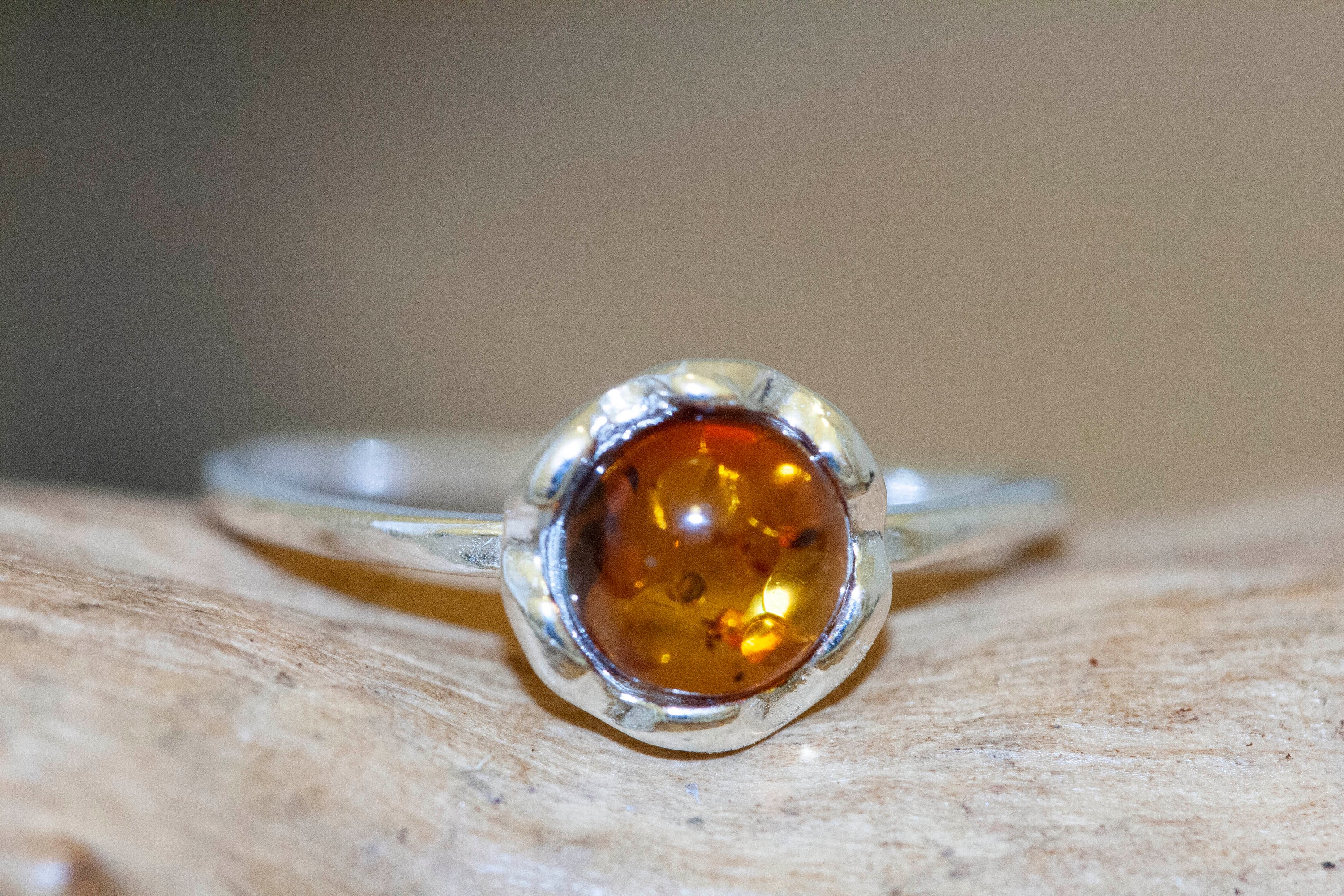 Baltic amber ring. Baltic amber fitted in sterling silver setting ...