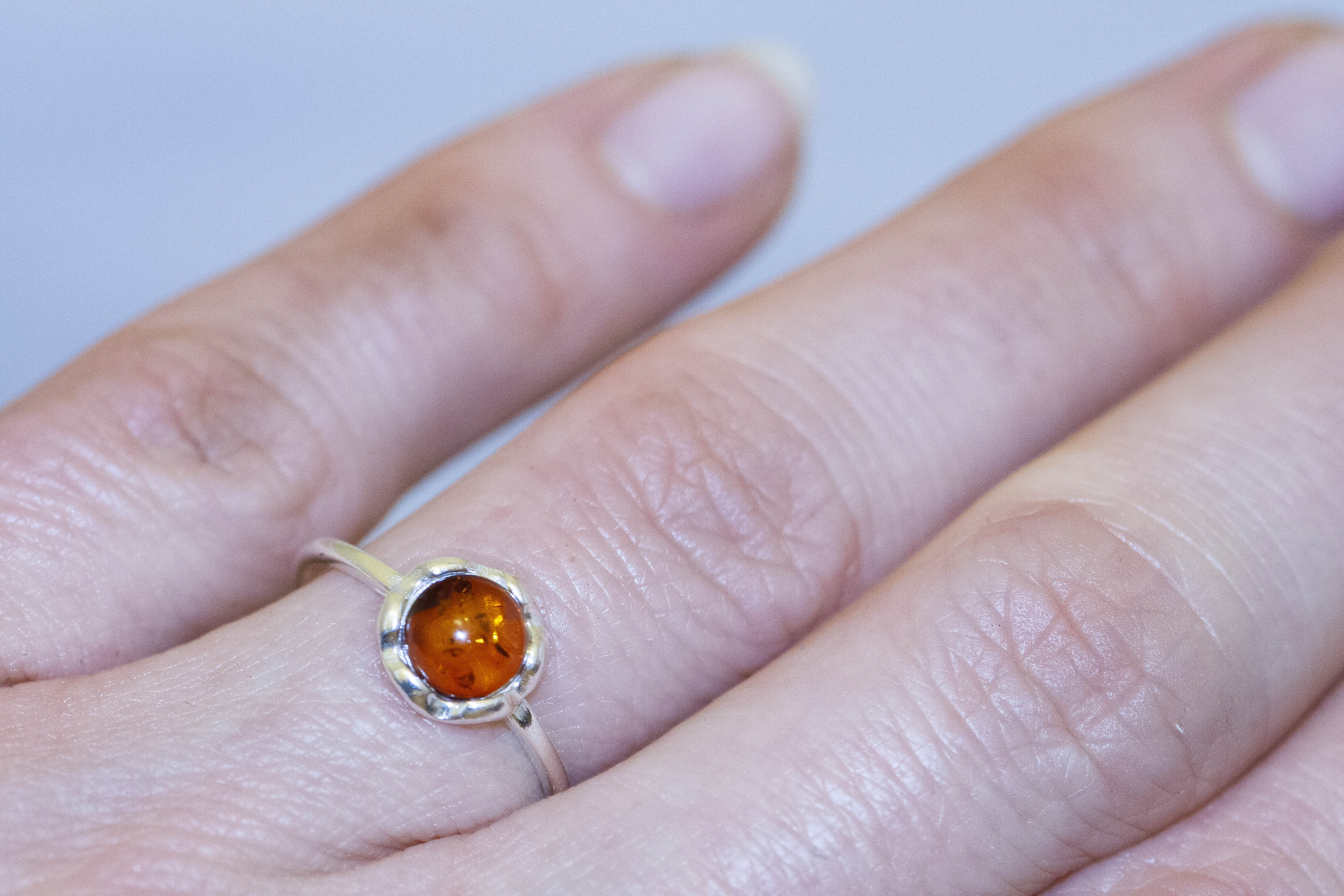 Baltic amber ring. Baltic amber fitted in sterling silver setting ...