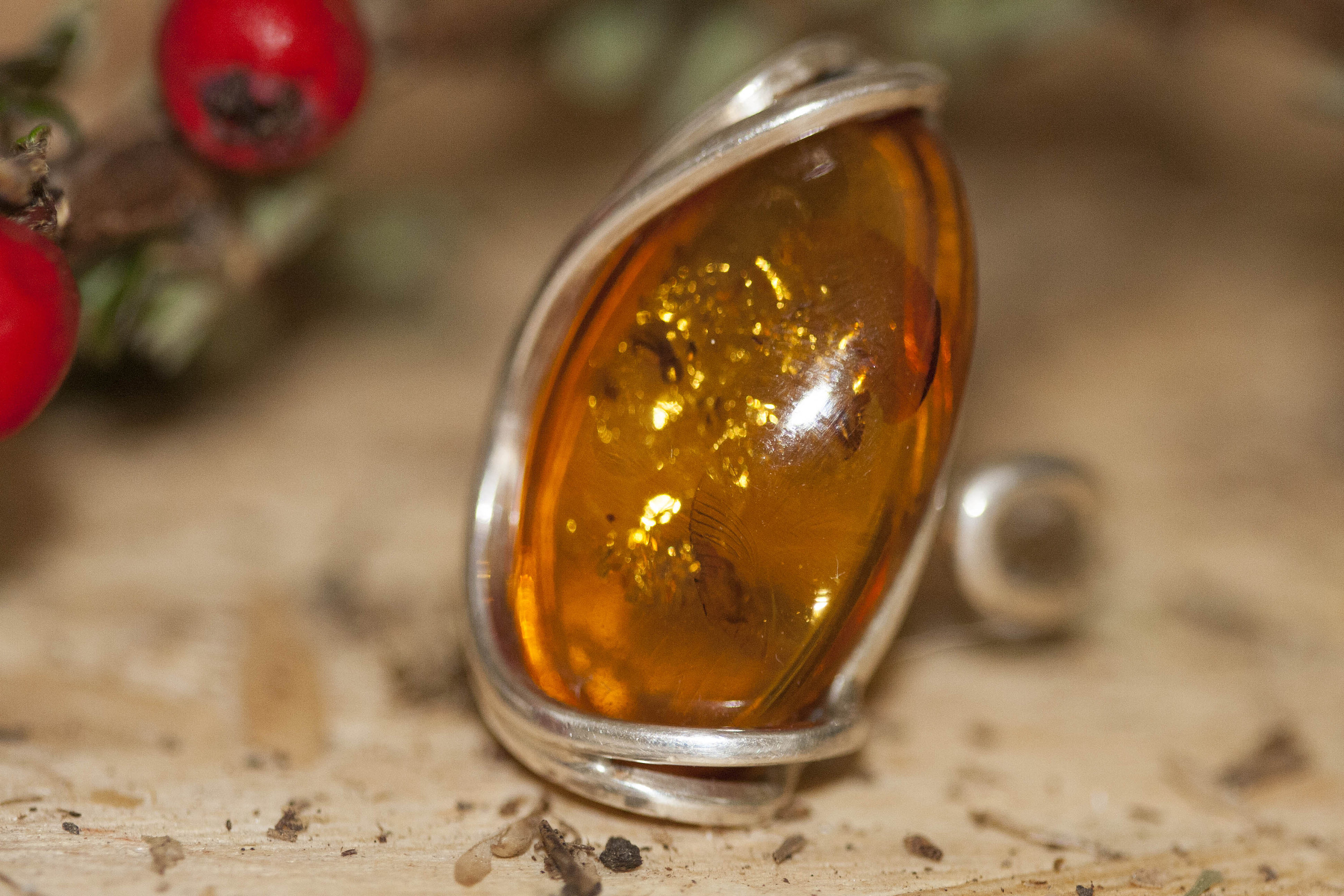 Baltic amber ring. Large, Baltic amber & sterling silver, unique ring ...