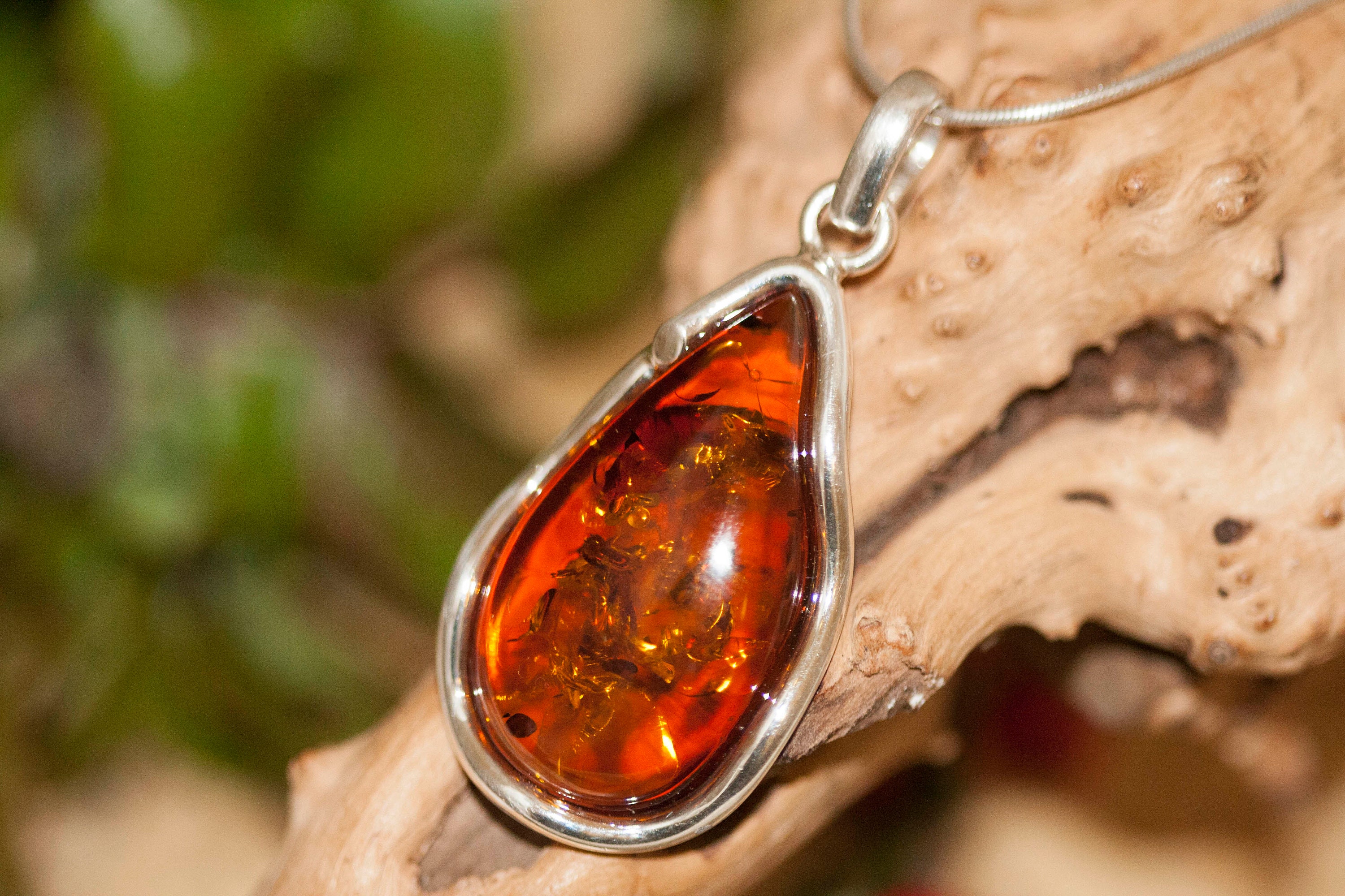 Amber Pendant in Sterling Silver. Amber necklace, silver pendant ...