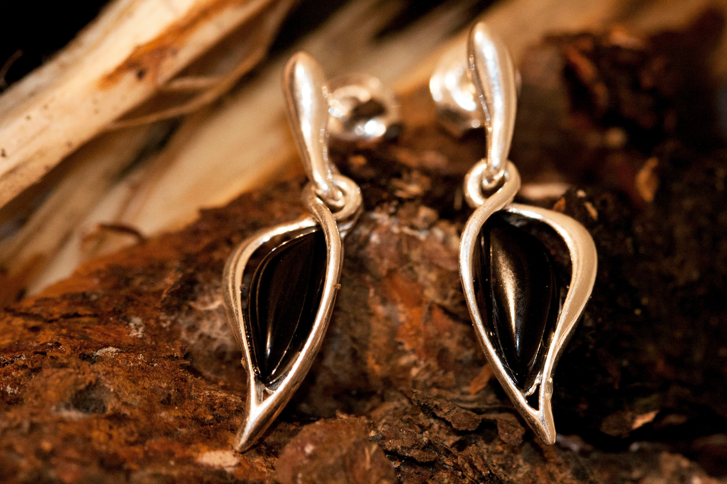 Whitby Jet Earrings. Sterling Silver Earrings, British jewellery ...