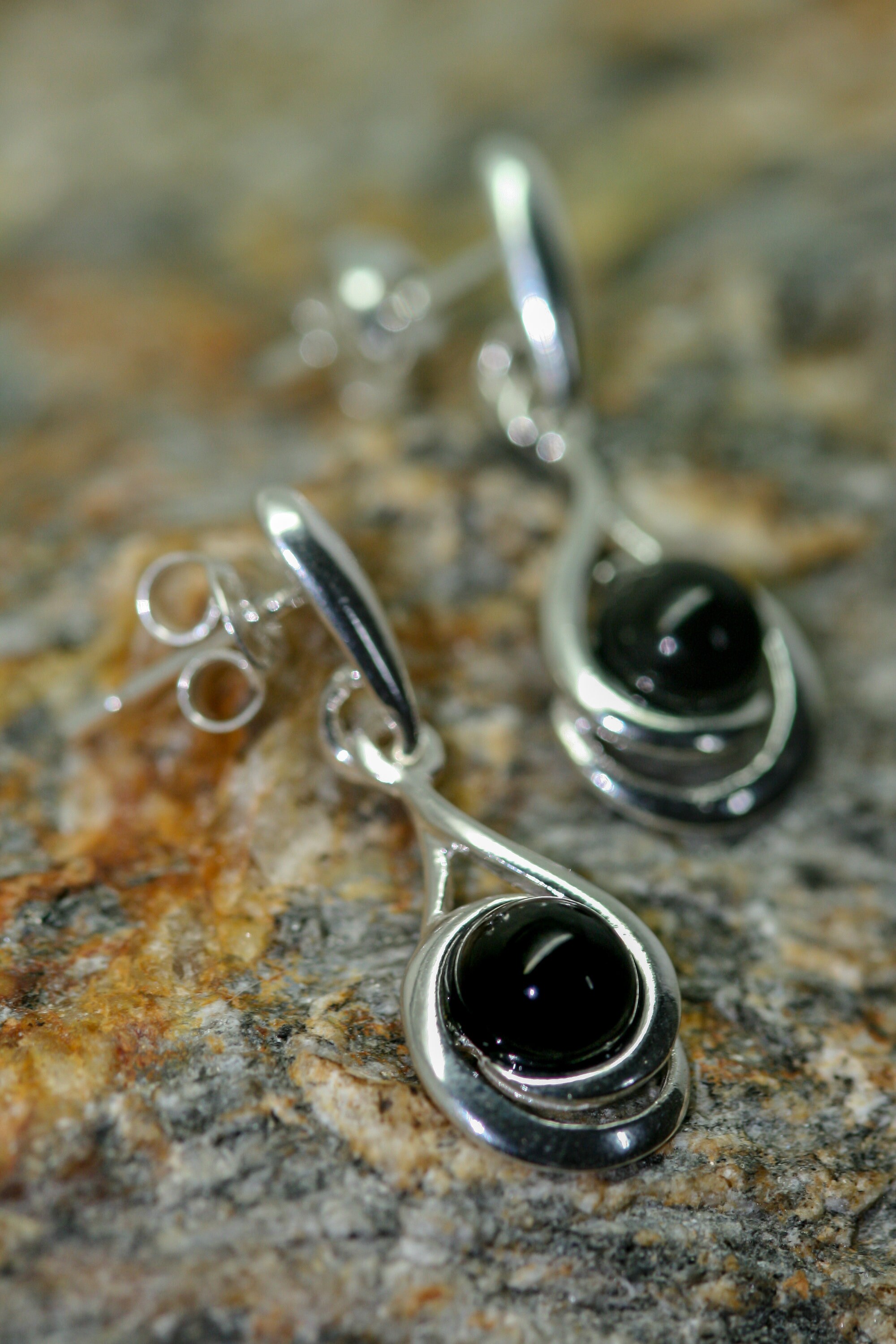 Whitby Jet Earrings. Sterling Silver Earrings, British jewellery ...