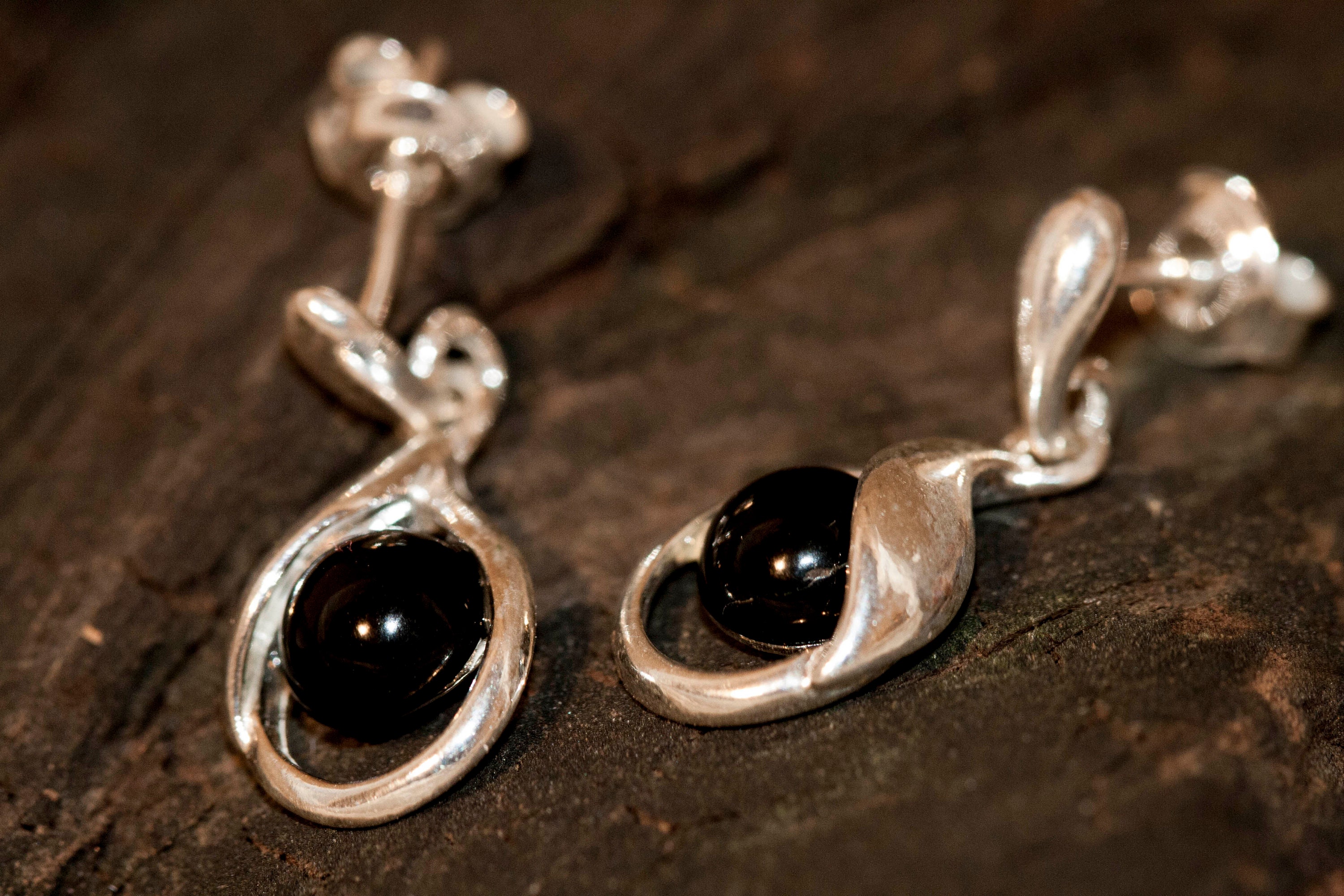 Whitby Jet Earrings. Sterling Silver Earrings, British jewellery ...