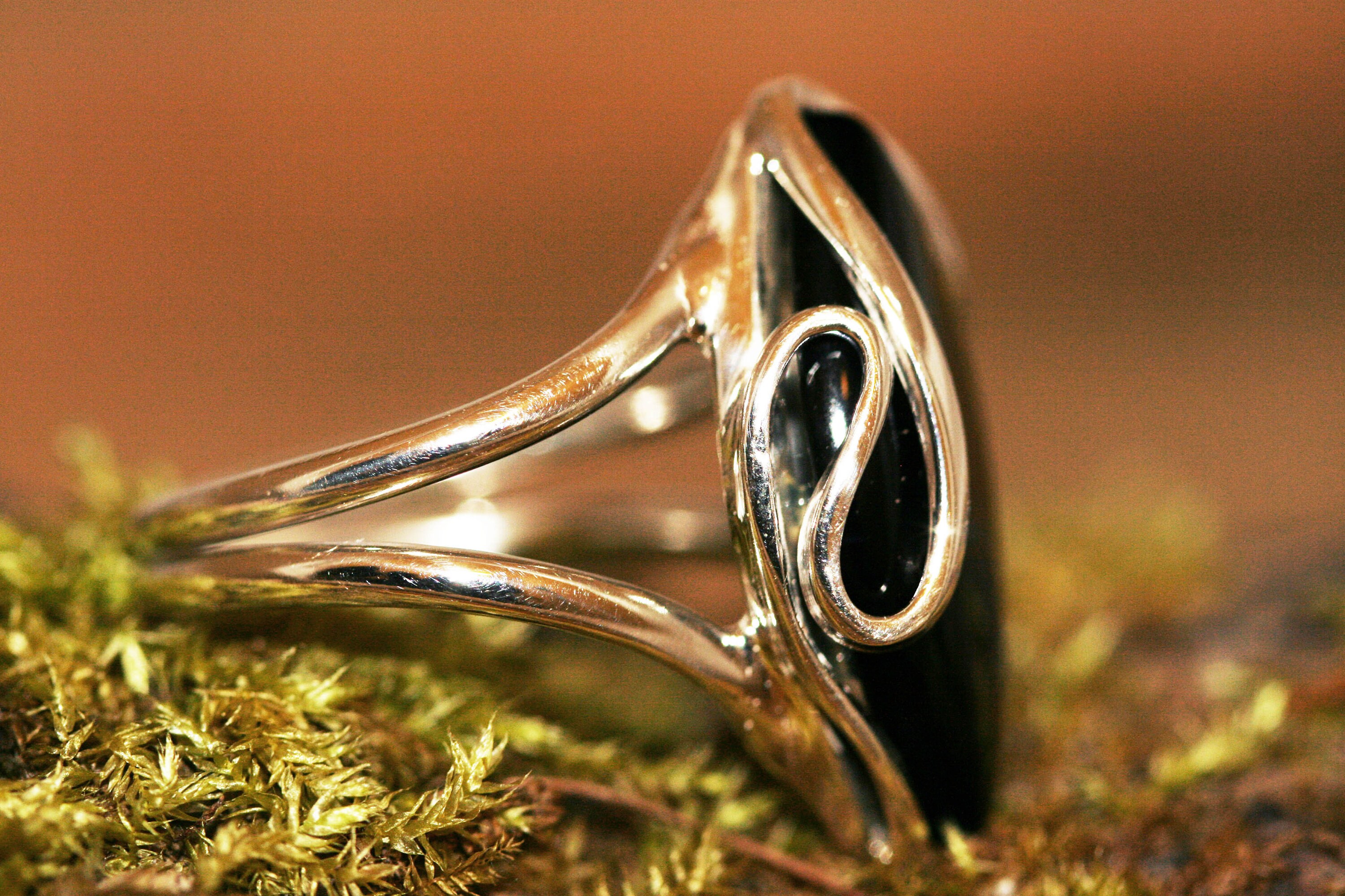 Black Onyx Ring fitted in Sterling Silver setting. Onyx ring. Onyx and ...