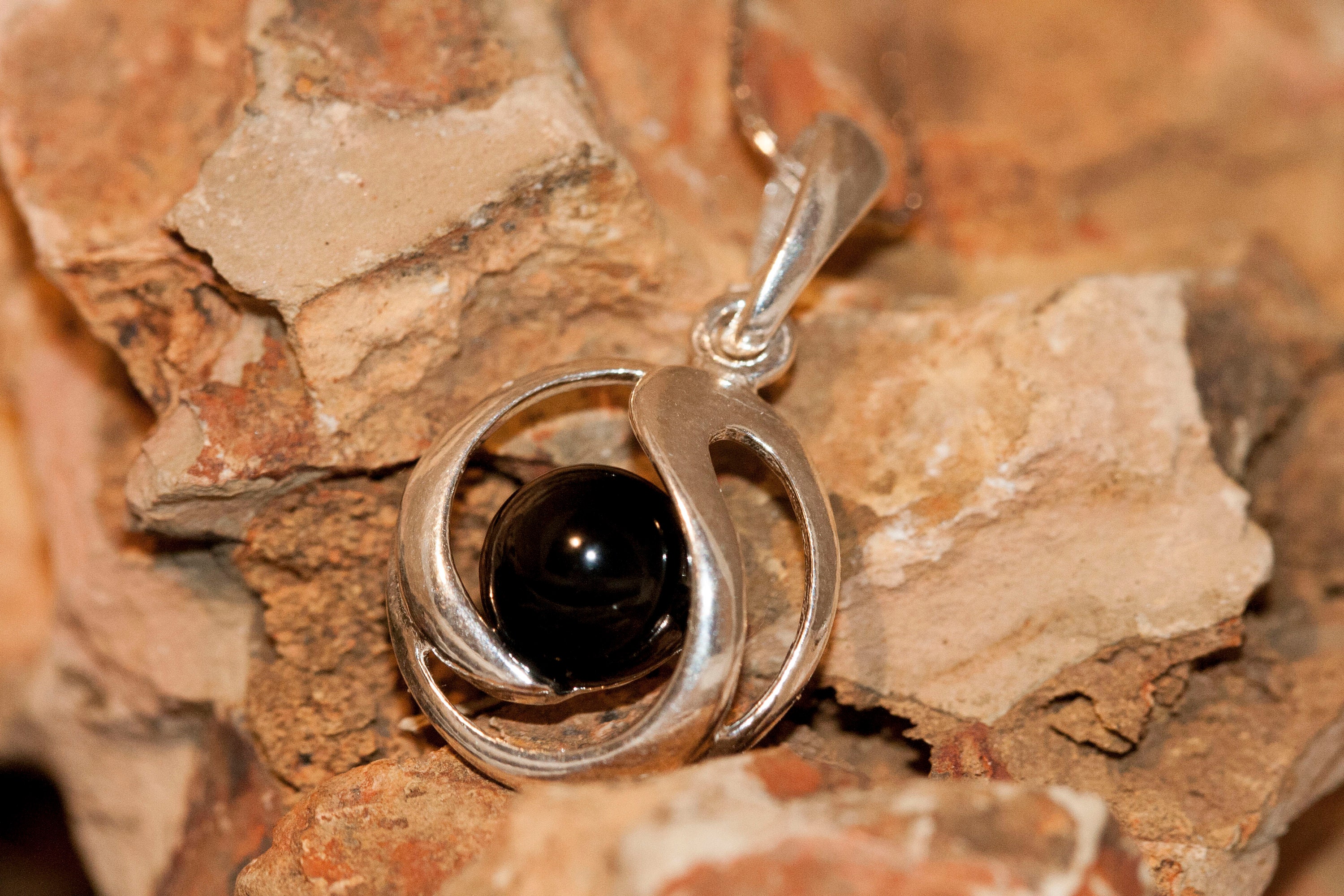 Stunning Whitby Jet Pendant. Sterling Silver Necklace, Original British ...