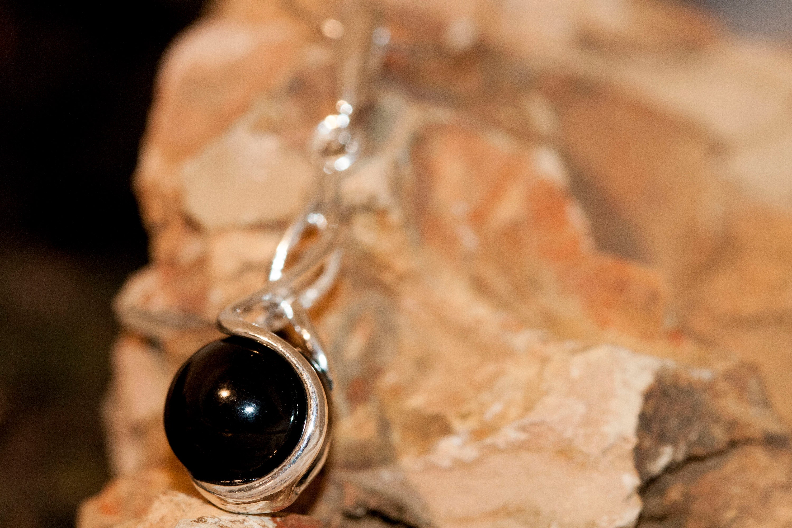 Stunning Whitby Jet Pendant. Sterling Silver Necklace, Original British ...