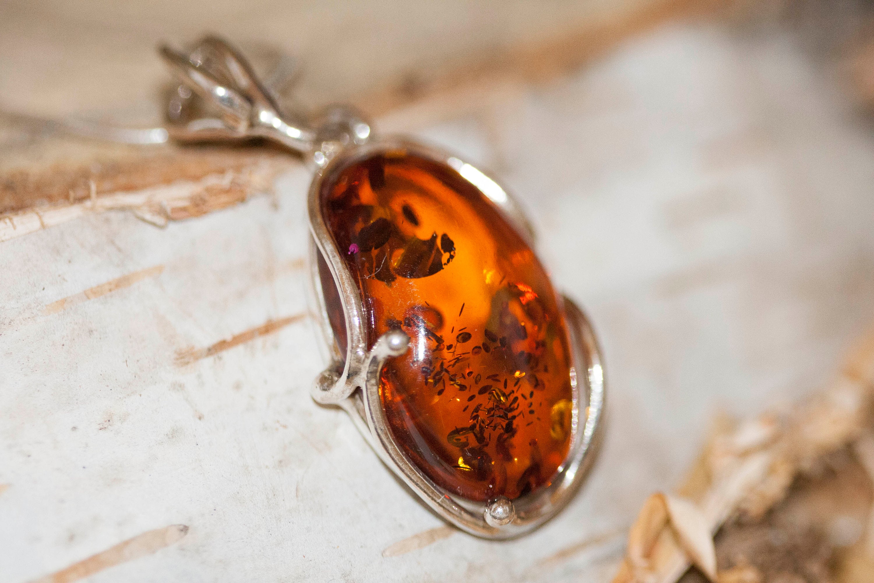 Amber Pendant in Sterling Silver. Amber necklace, silver pendant ...