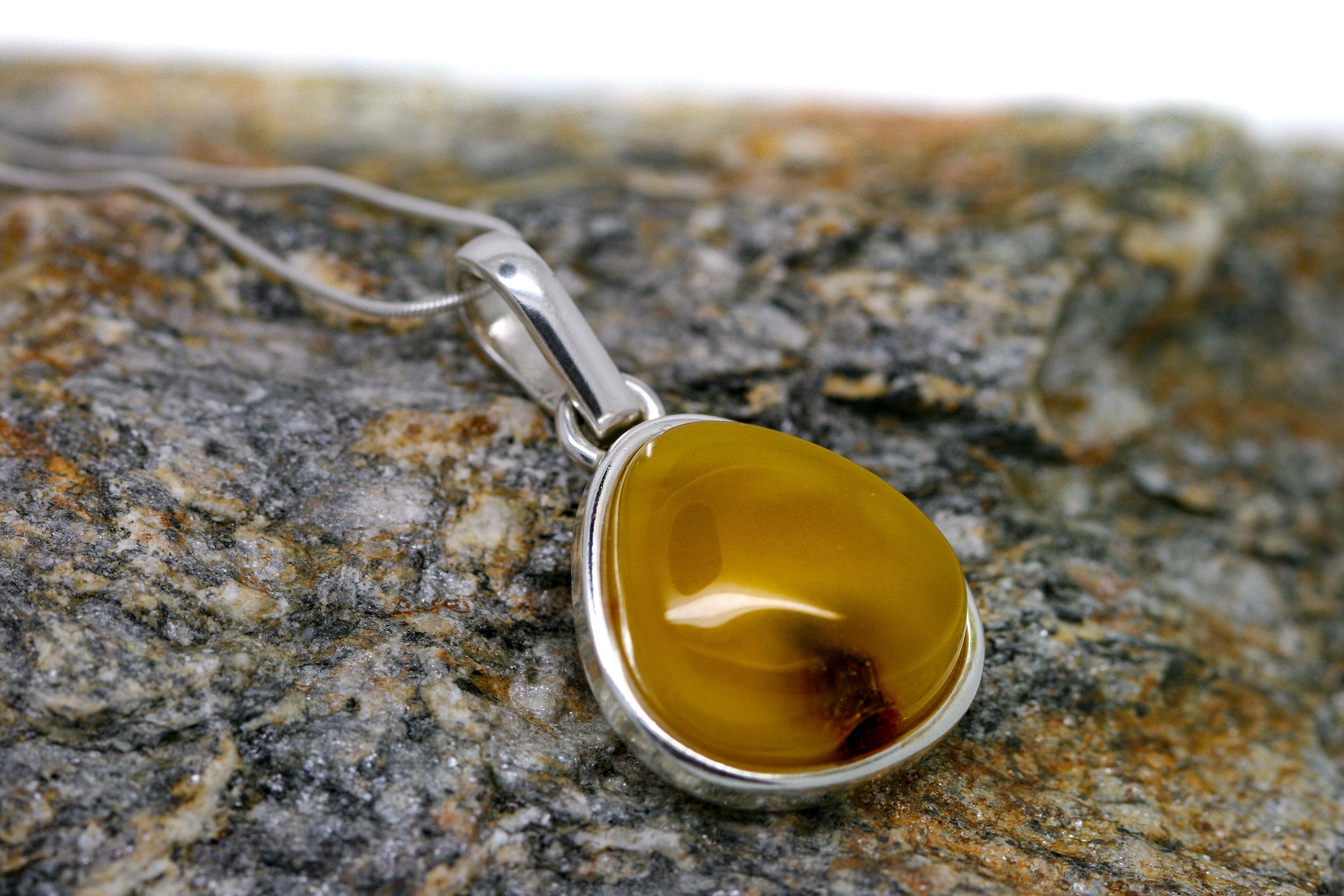 Gorgeous Butterscotch Amber Pendant. Sterling Silver Necklace, Milky ...