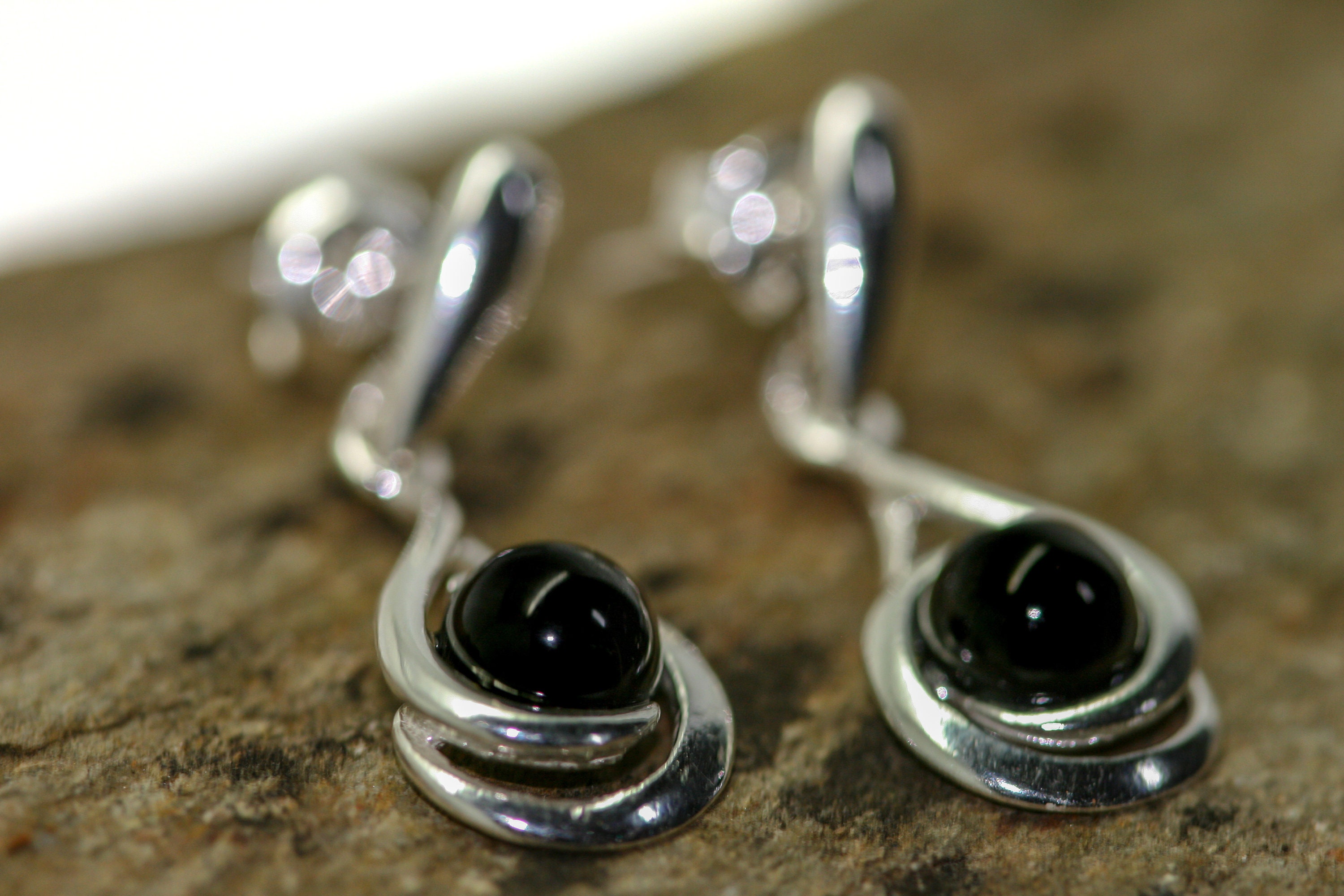 Whitby Jet Earrings. Sterling Silver Earrings, British jewellery ...