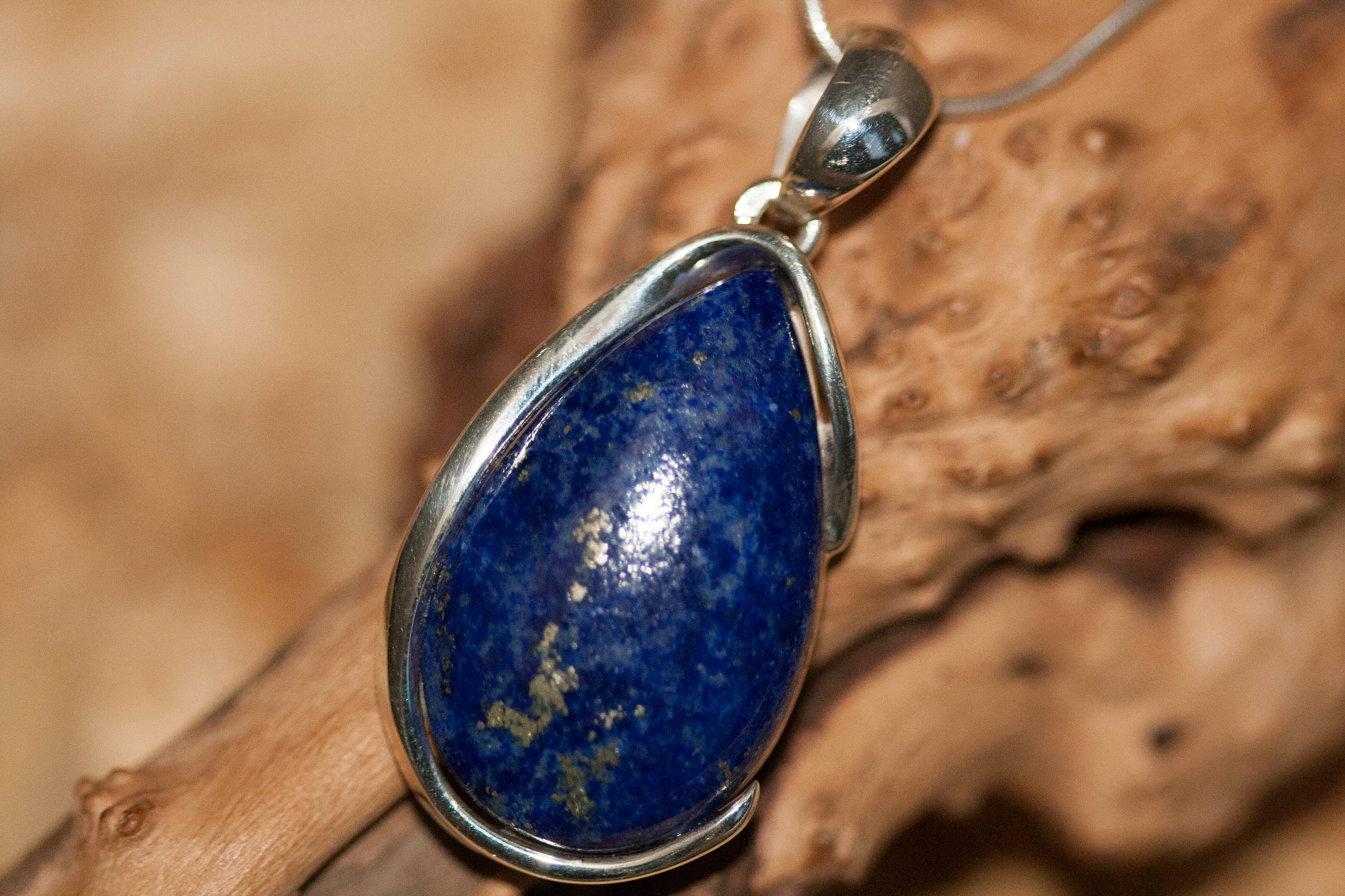 Amazing Lapis Lazuli Pendant Fitted In Sterling Silver Setting Lapis