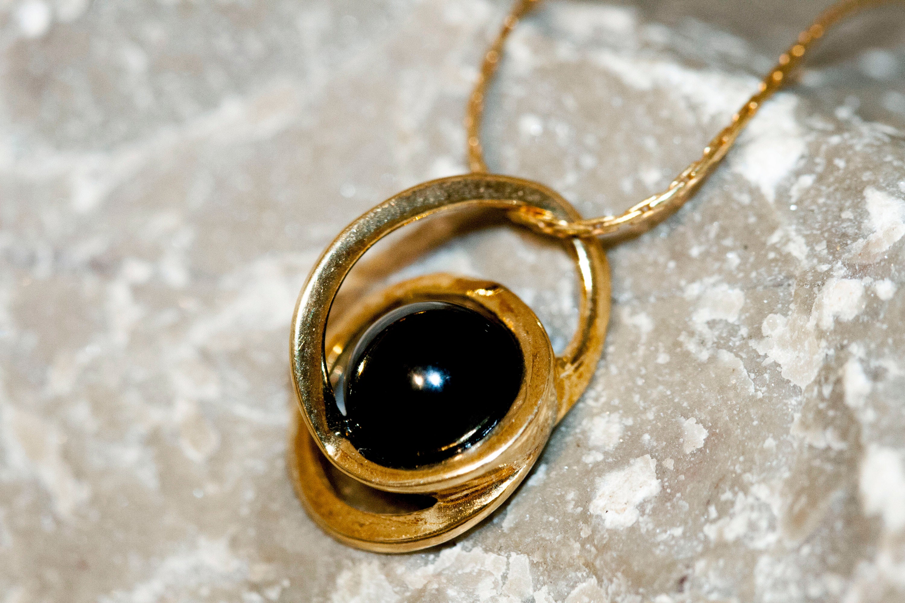 Whitby jet & Gold. Whitby jet pendant, gold necklace. Perfect gift for ...