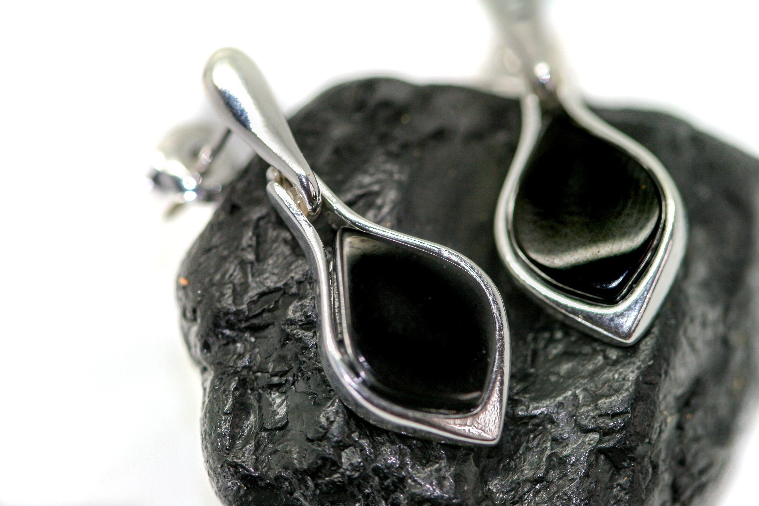 Whitby Jet Earrings. Sterling Silver Earrings, British jewellery ...