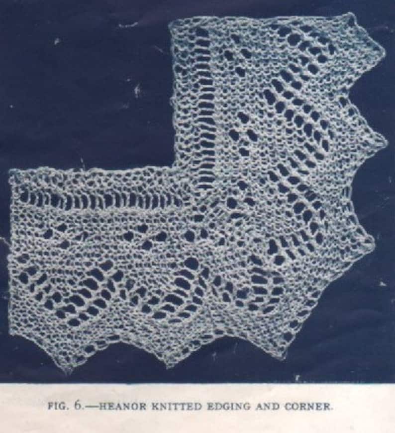 PDF A4 Antique Edwardian Knitted Edging and Corner Pattern C1910 Era ...