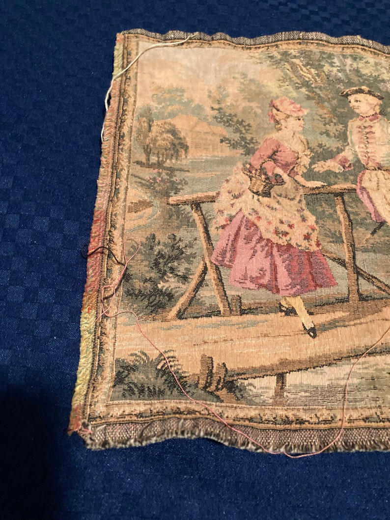 Vintage French Rococo Tapestry of French Couple on Bridge - Etsy