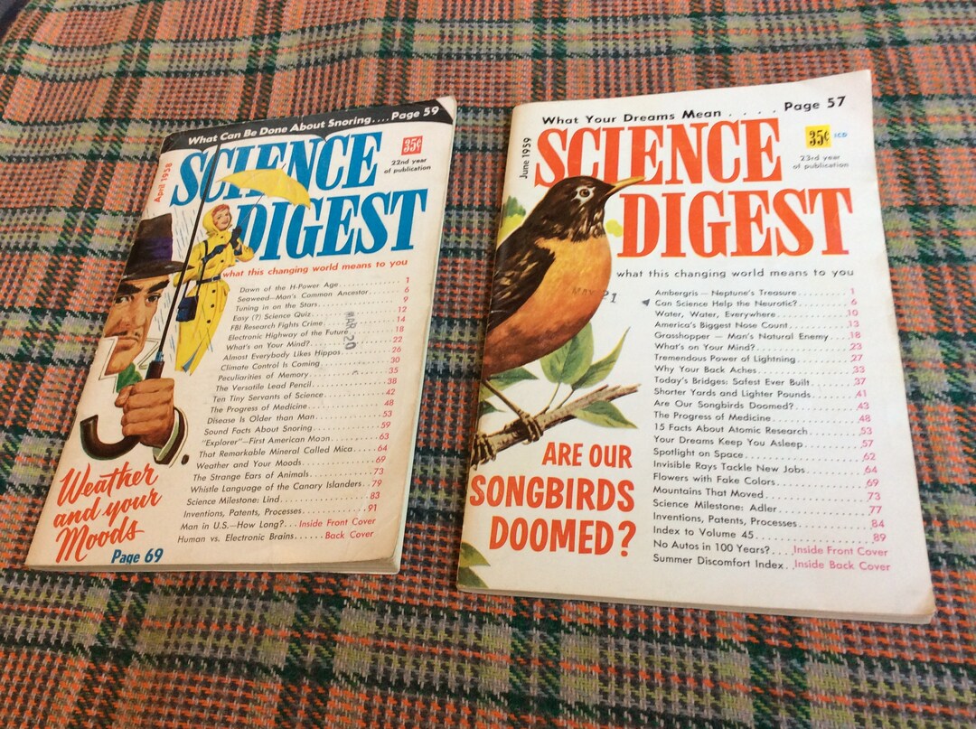 Lot of Two Vintage Science Digest Magazines, 1958 & 1959 Editions - Etsy